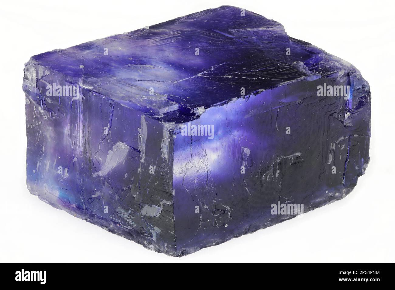 halite crystal from Merkers, Germany isolated on white background Stock ...