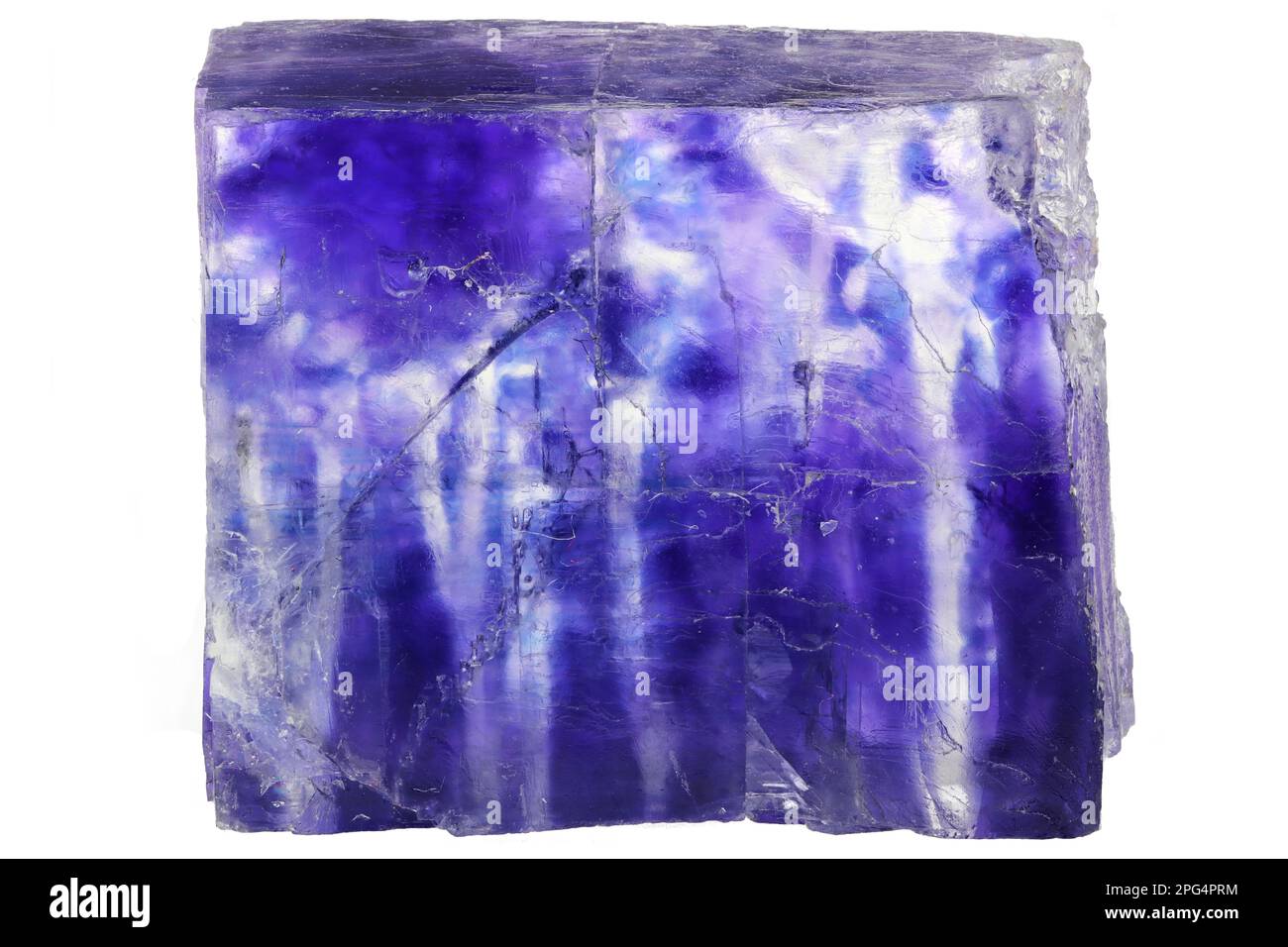 halite crystal from Merkers, Germany isolated on white background Stock ...