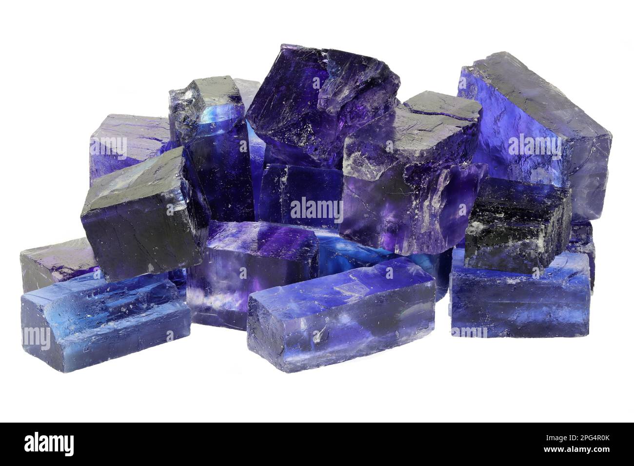 halite crystals from Merkers, Germany isolated on white background ...