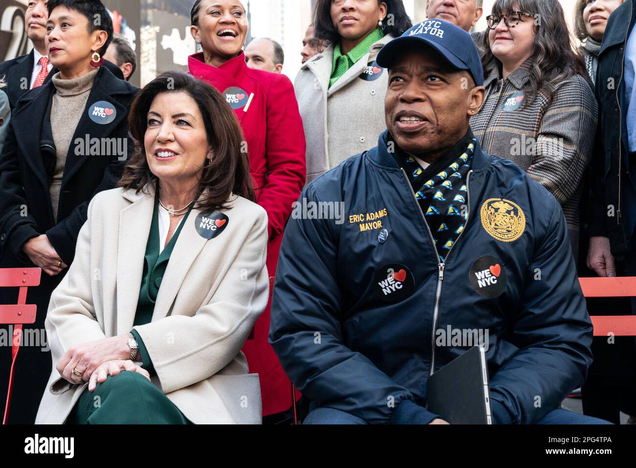 Governor Kathy Hochul and mayor Eric Adams launch campaign "We Heart ...