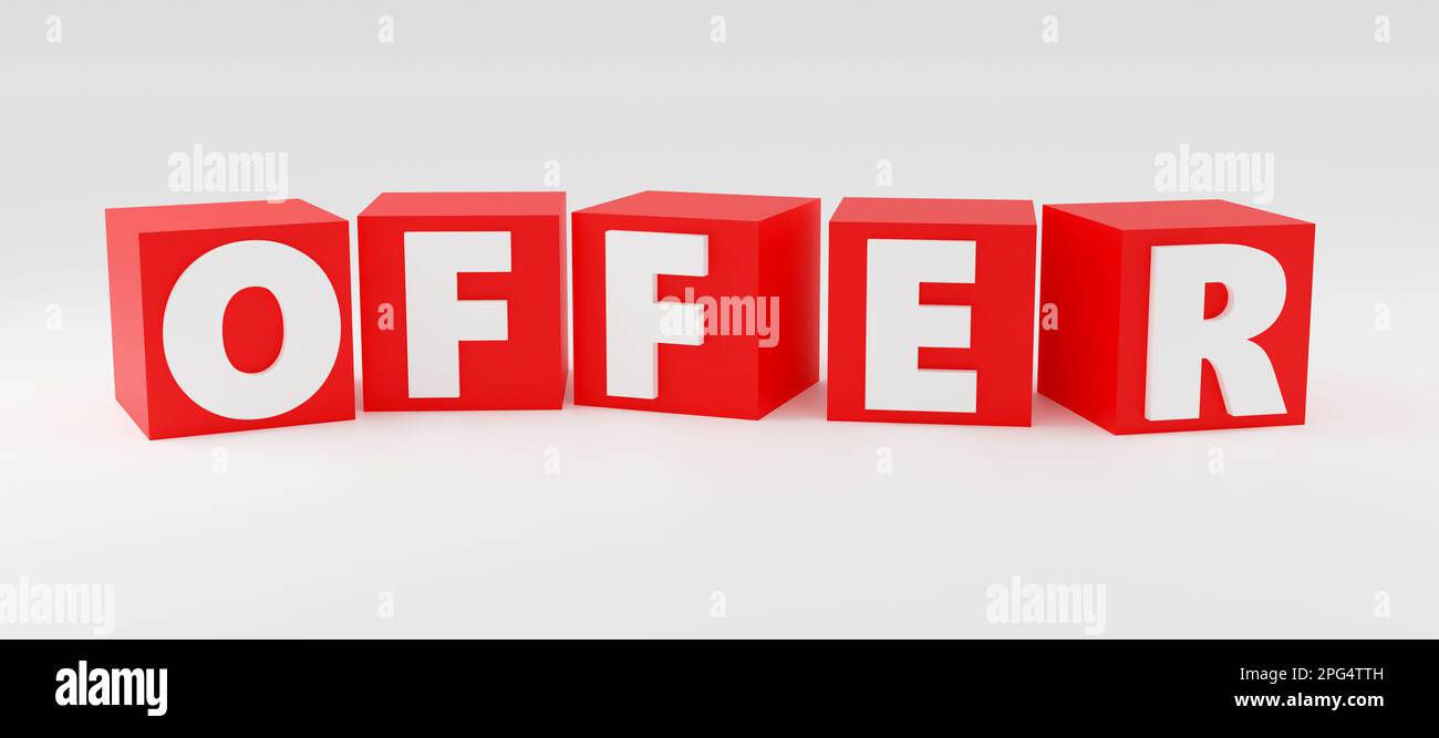 Luxury inscription offer on grey podium, soft light, smooth background ...