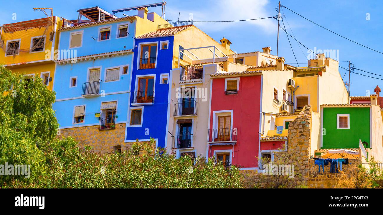Colorful houses in Villajoyosa, Spain Stock Photo - Alamy