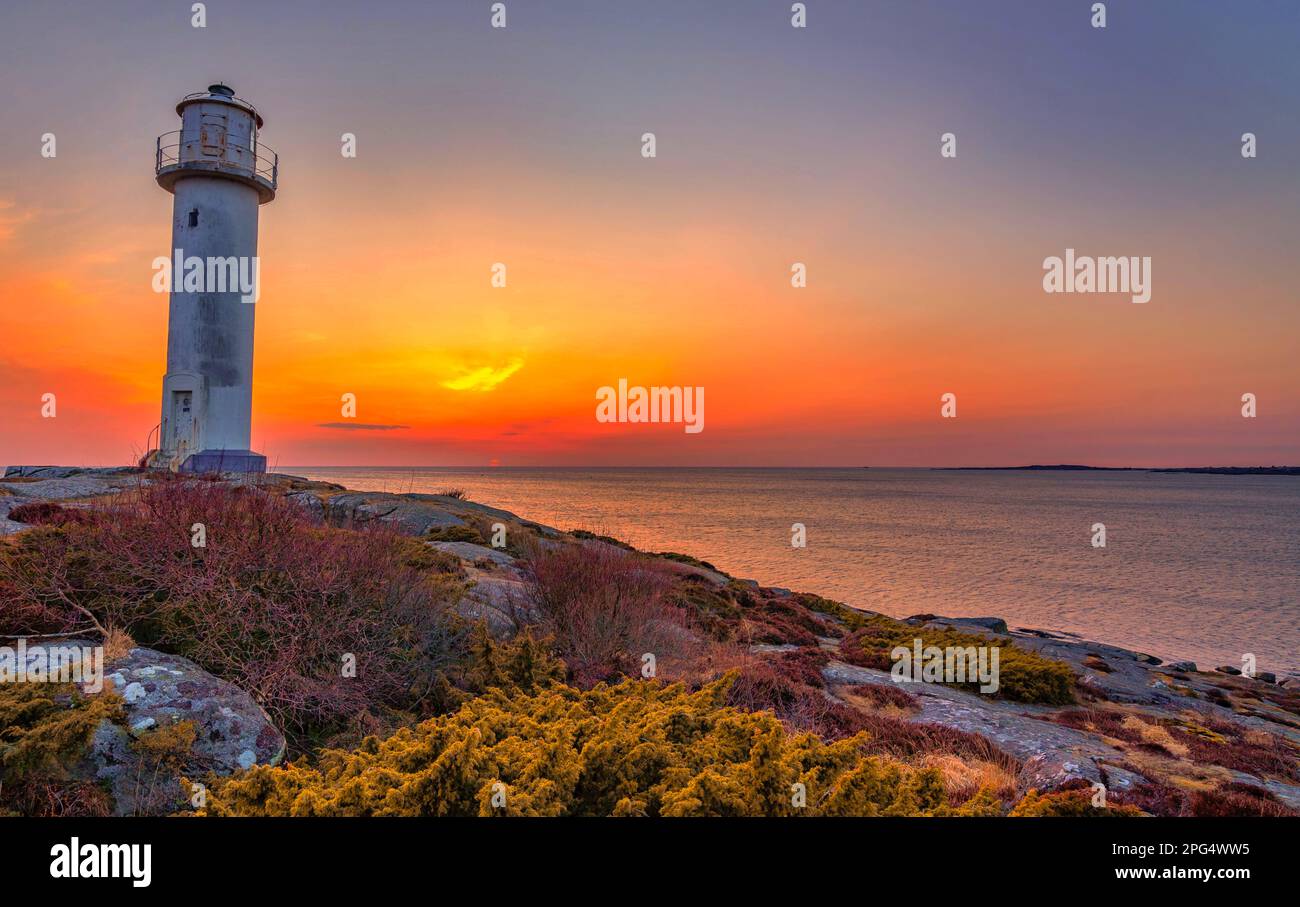 The lighthouse of Varbeg, Sweden Stock Photo - Alamy