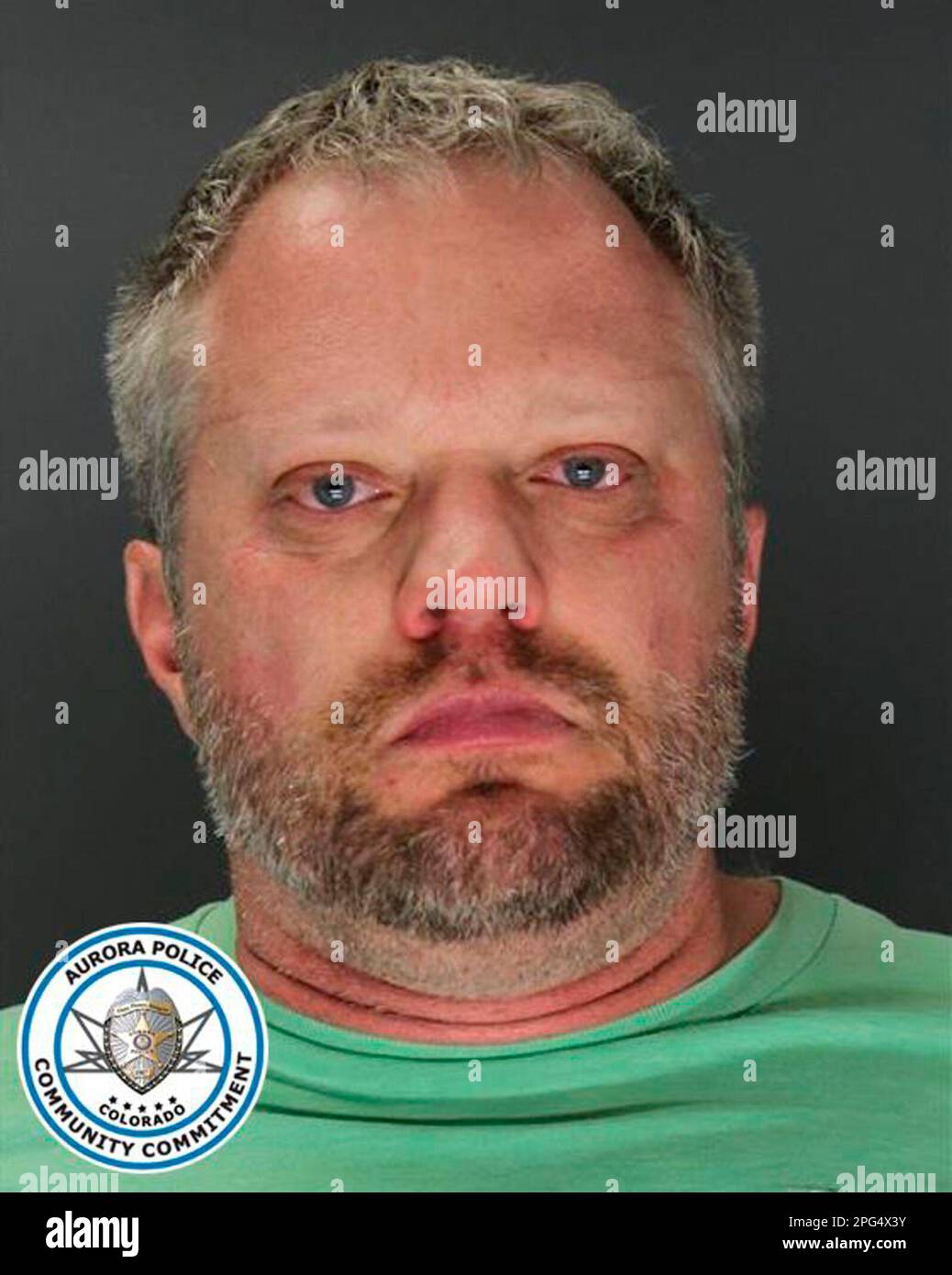 In this undated photo provided by Aurora Police Department is James ...