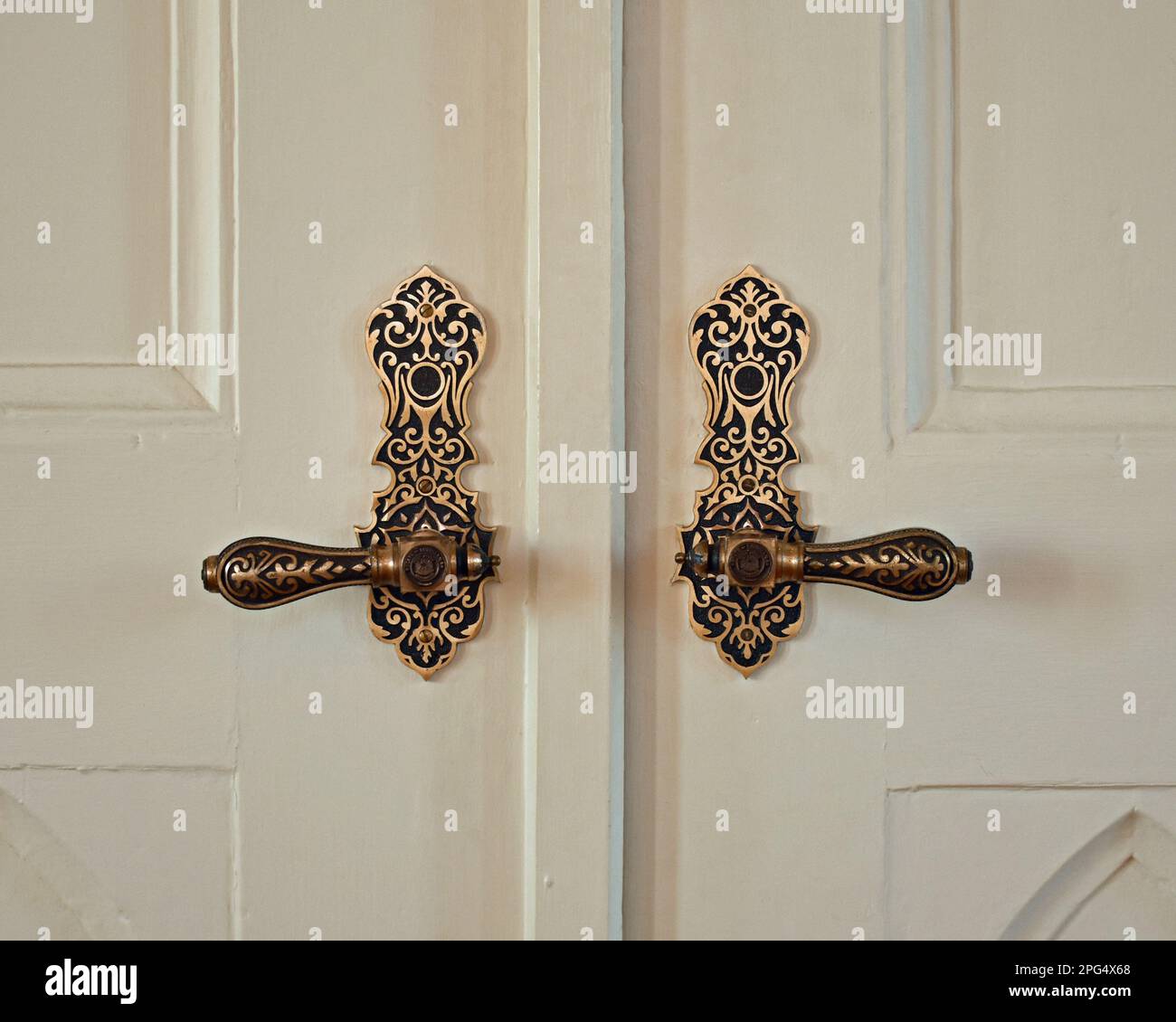 Ornate door handles historic building Stock Photo - Alamy