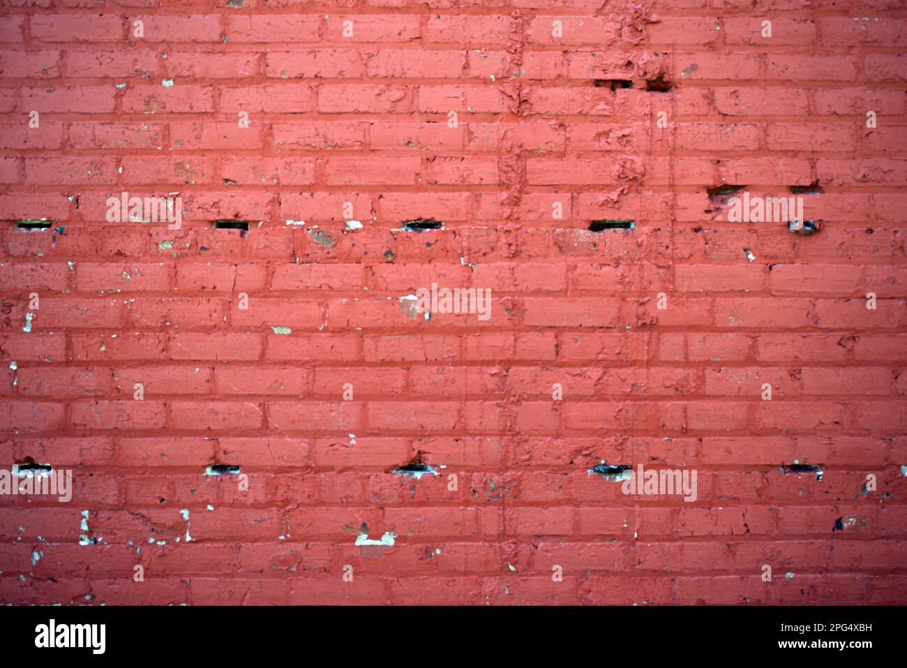 Red Brick Wall Holes Stock Photo - Alamy