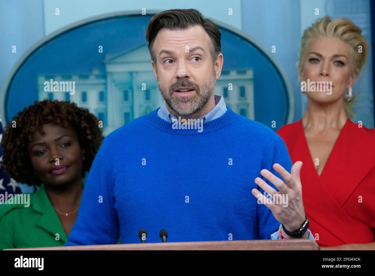Jason Sudeikis, who plays the title character in the Apple TV+ series ...