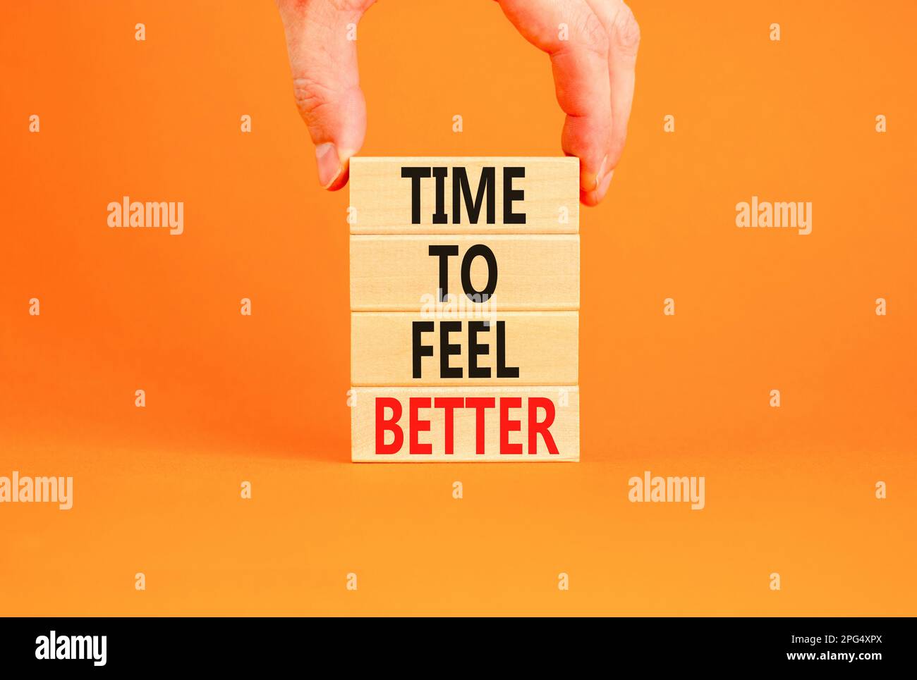 Time to feel better symbol. Concept words Time to feel better on wooden ...