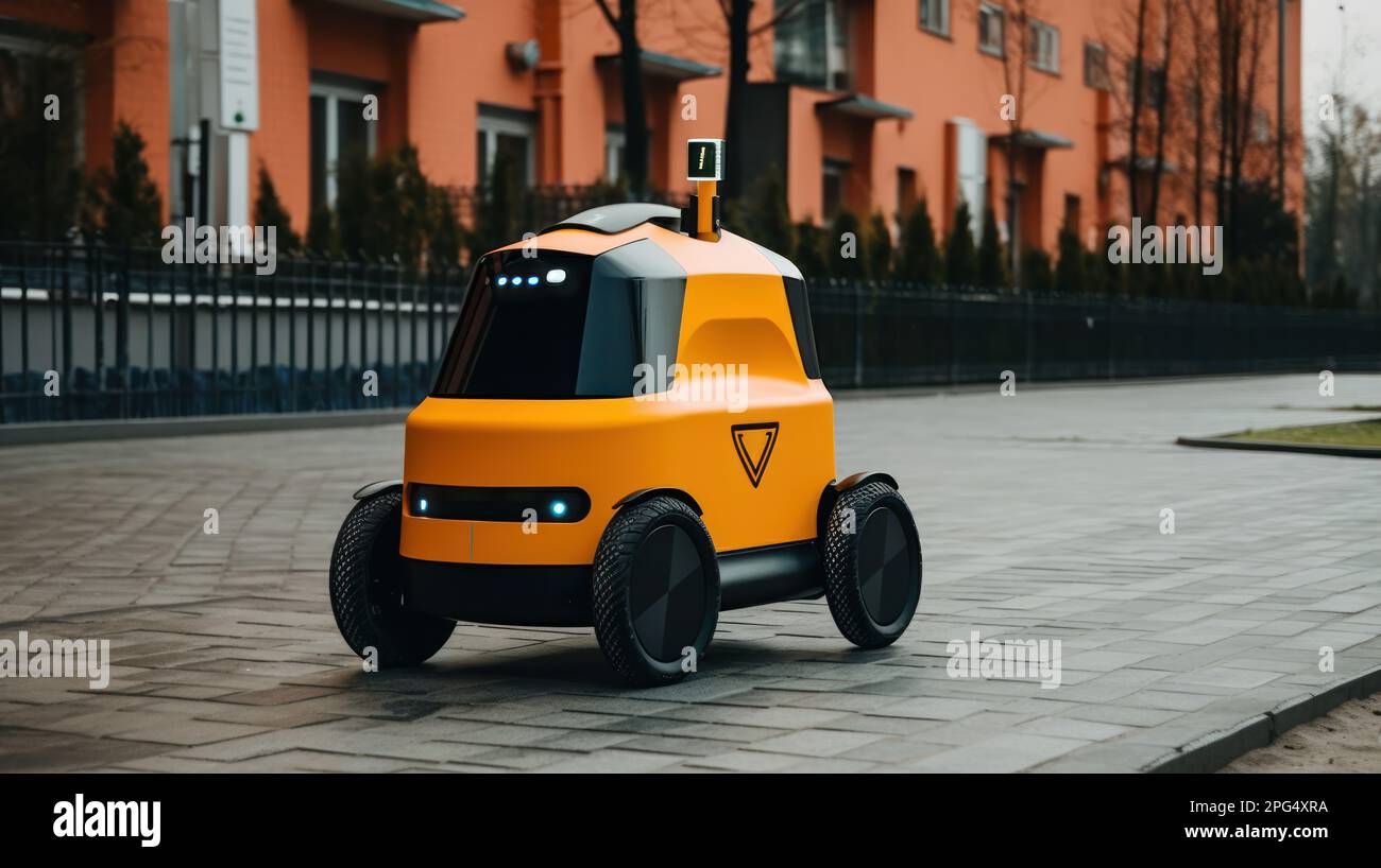 Delivery robot created with generative AI technology. High quality ...
