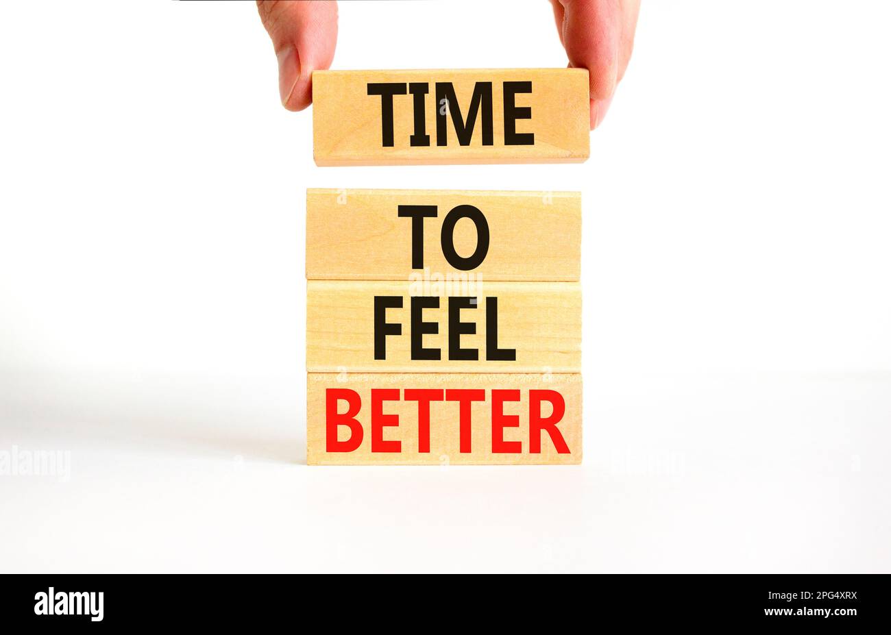 Time to feel better symbol. Concept words Time to feel better on wooden ...