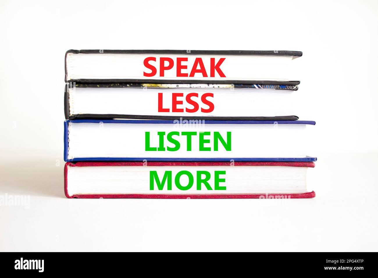Speak less listen more symbol. Concept words Speak less listen more on ...