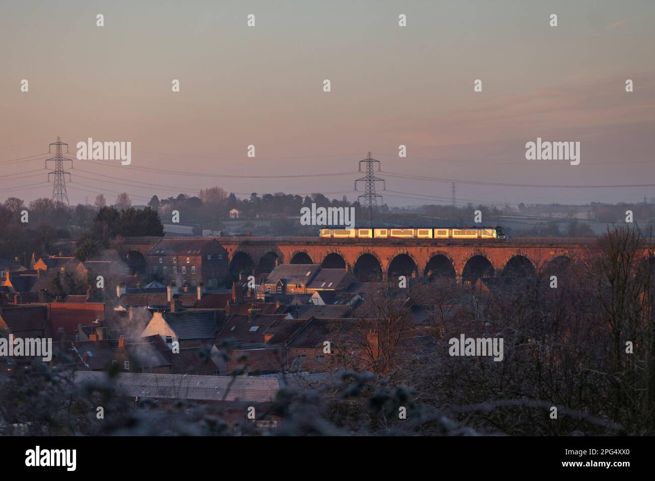 First Transpennine Express Siemens class 185 train crossing the brick ...