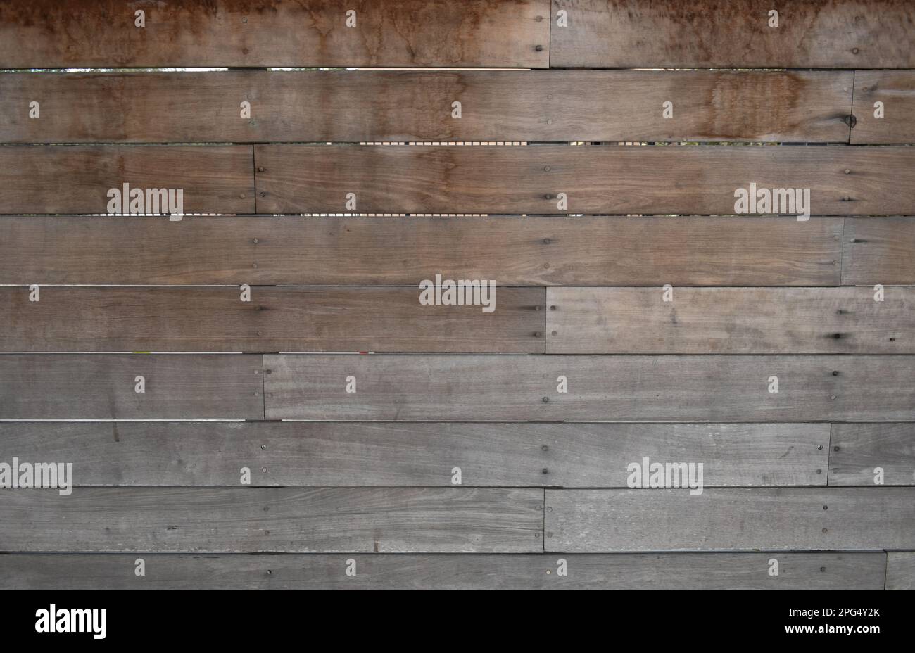 Wood Plank Wall With Nails Stock Photo - Alamy