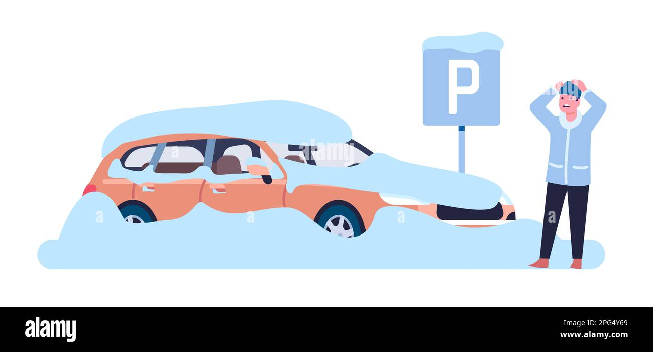 Confused man and car Stock Vector Images - Alamy