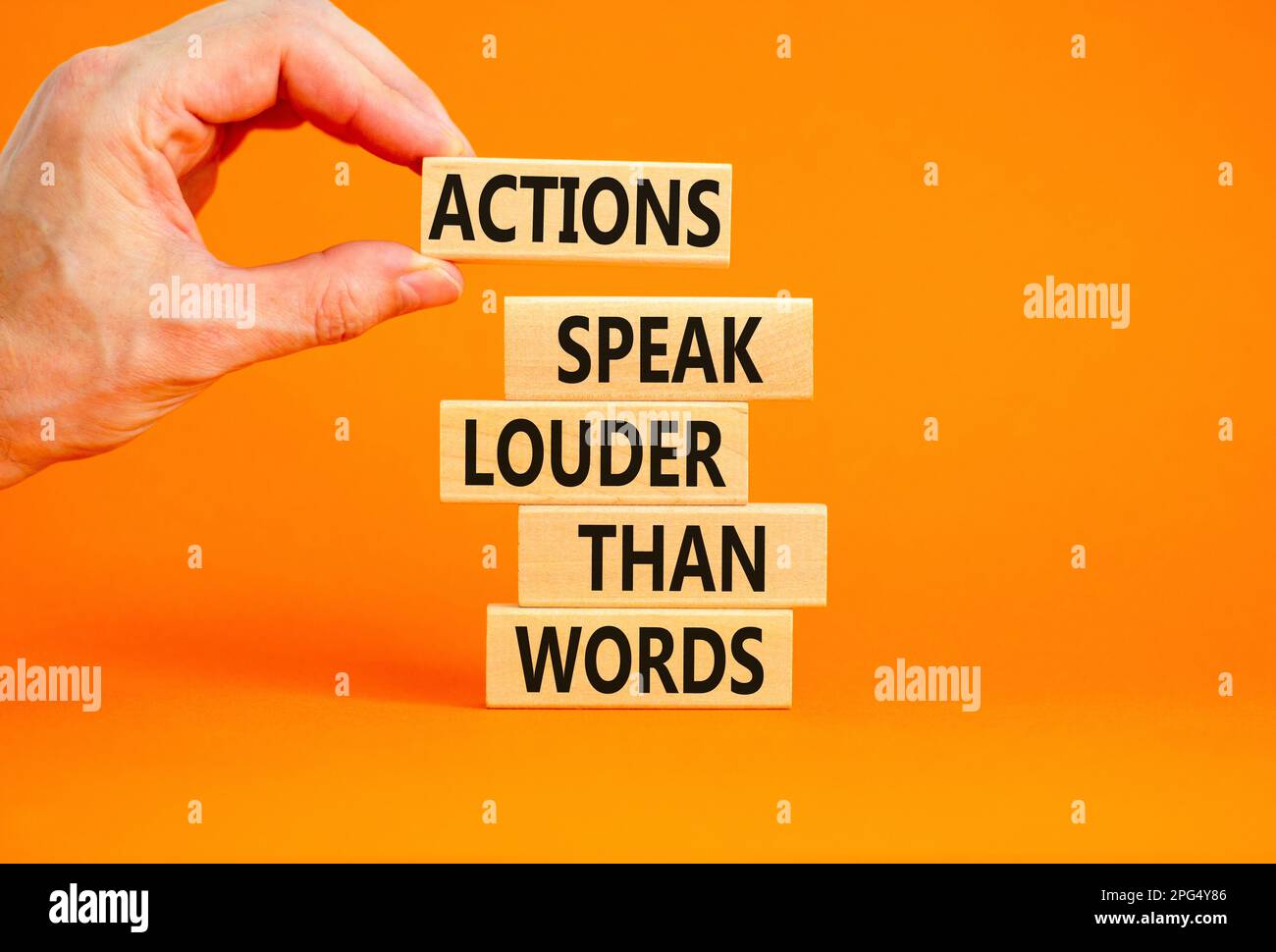Actions speak louder words symbol. Concept words Actions speak louder ...