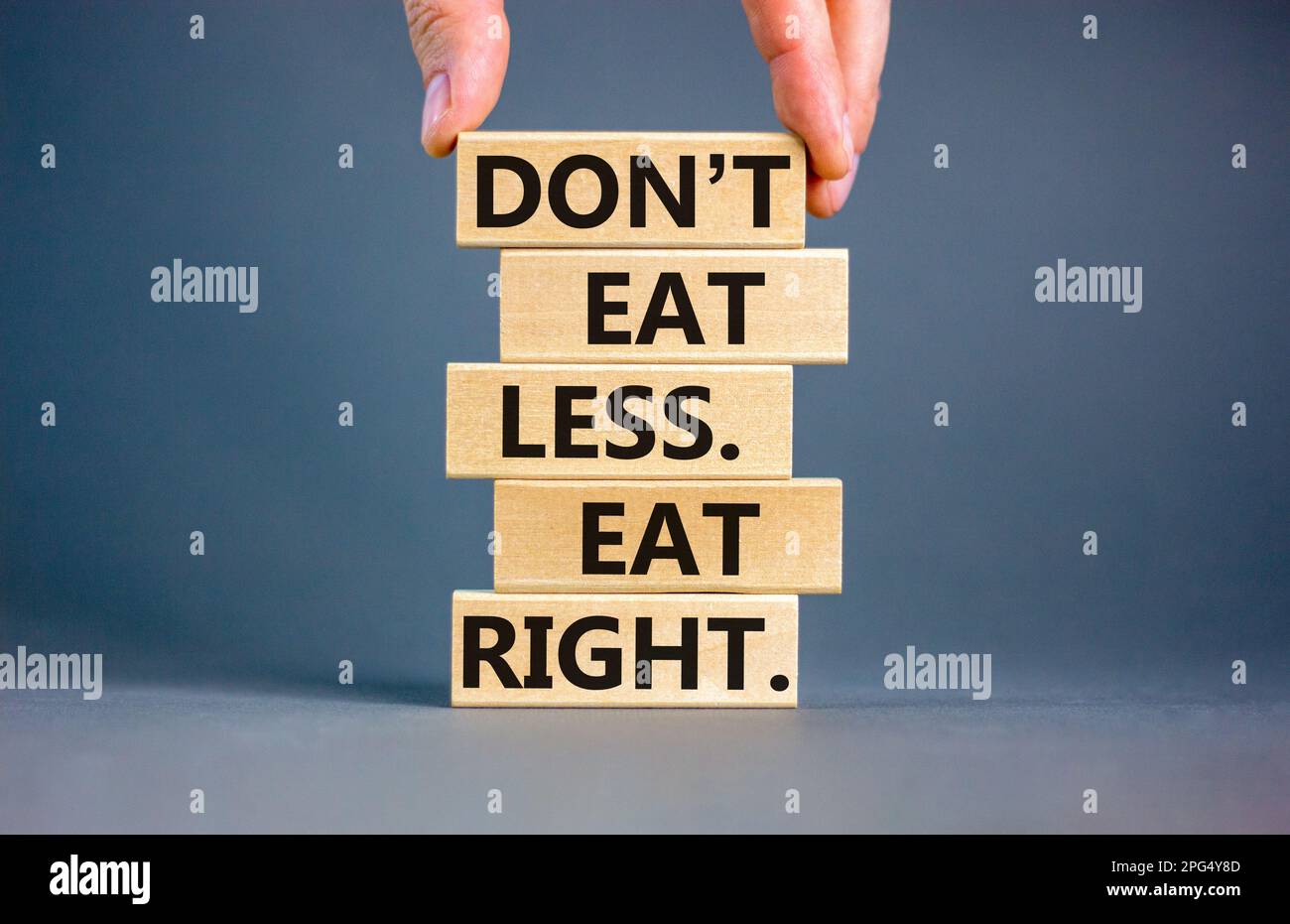 Eat less or right symbol. Concept words Do not eat less, eat right on ...
