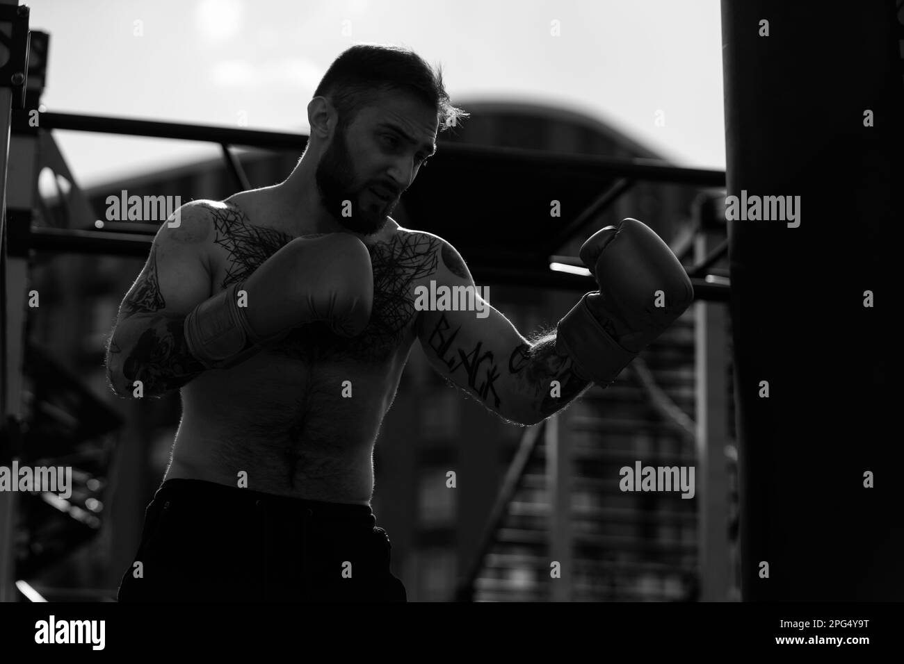Outdoor boxing ring Black and White Stock Photos & Images - Alamy
