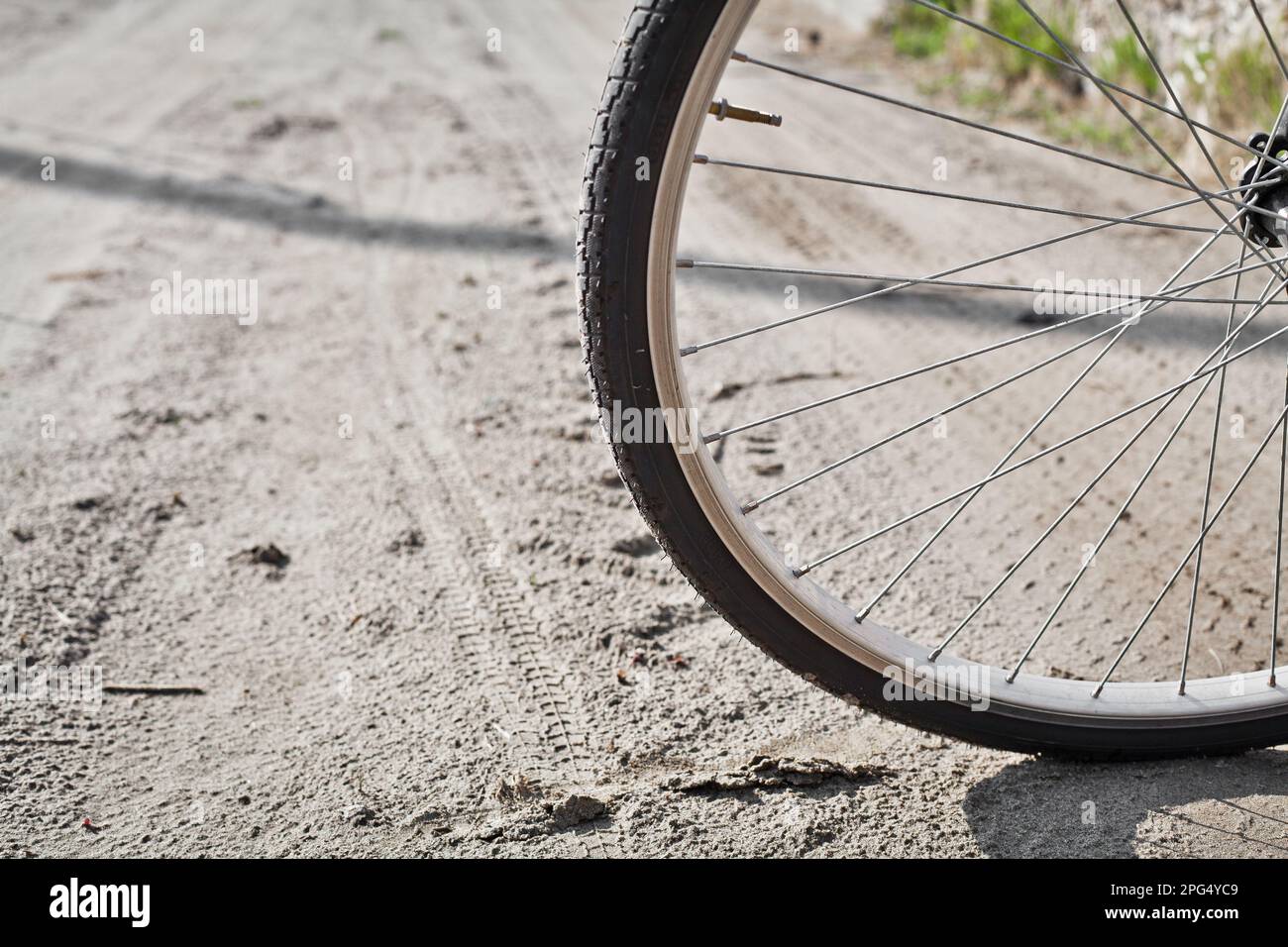 wheel road bike on the ground with sunlight Stock Photo - Alamy
