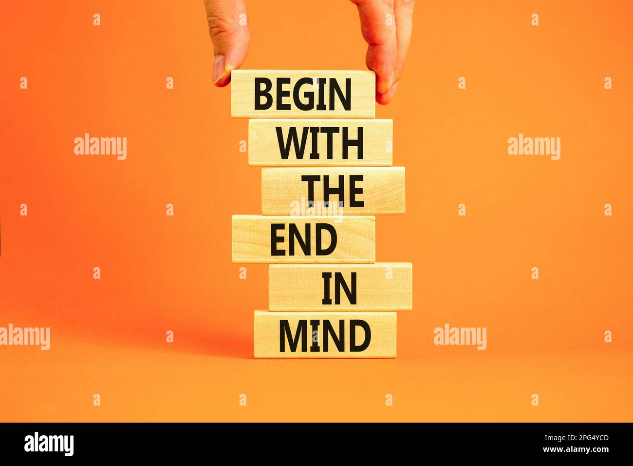 Begin in end of mind symbol. Concept words Begin with the end in mind ...