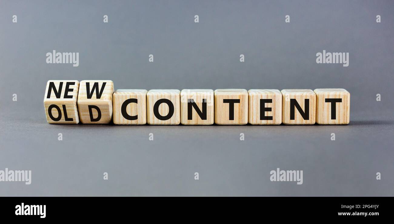 New or old content symbol. Concept words New content and Old content on ...
