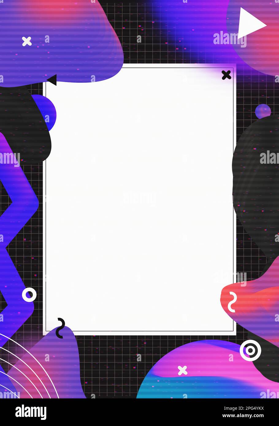 Suprematic creative mockup frame with contemporary liquid shapes and ...