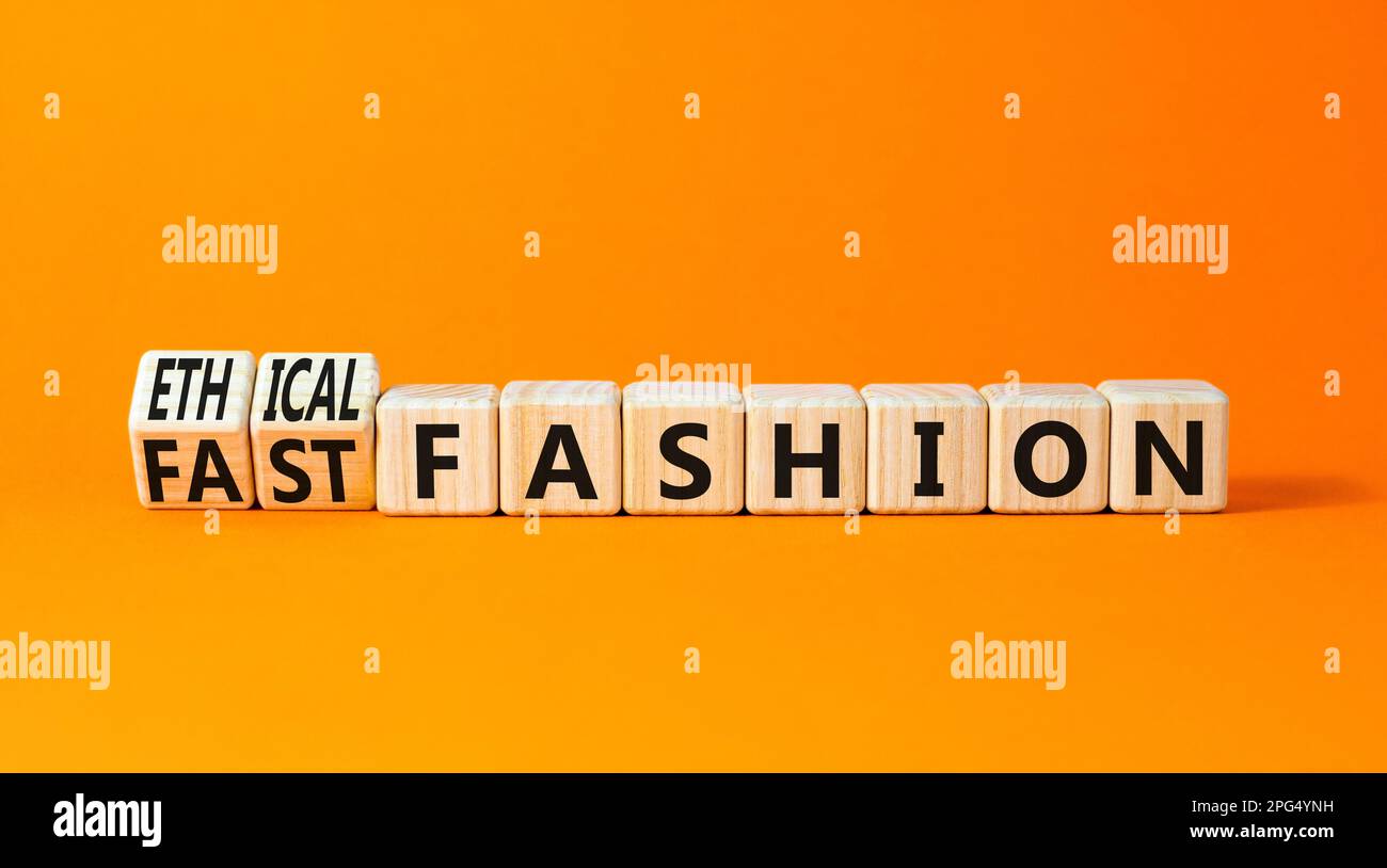 Fast or ethical fashion symbol. Concept words Fast fashion and Ethical ...