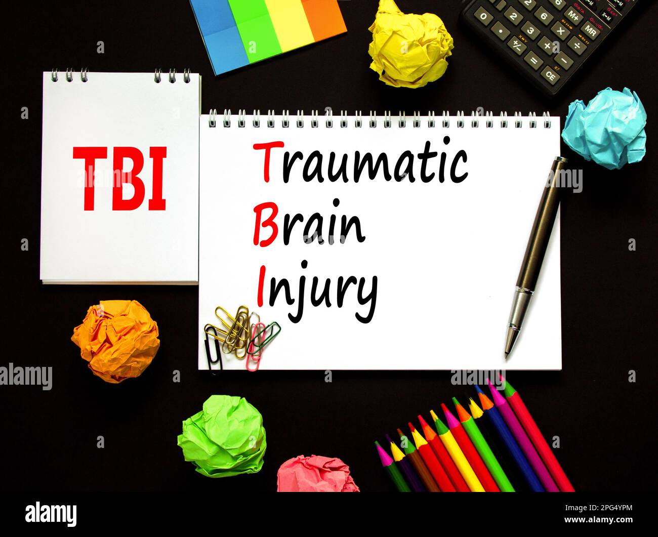 TBI traumatic brain injury symbol. Concept words TBI traumatic brain ...
