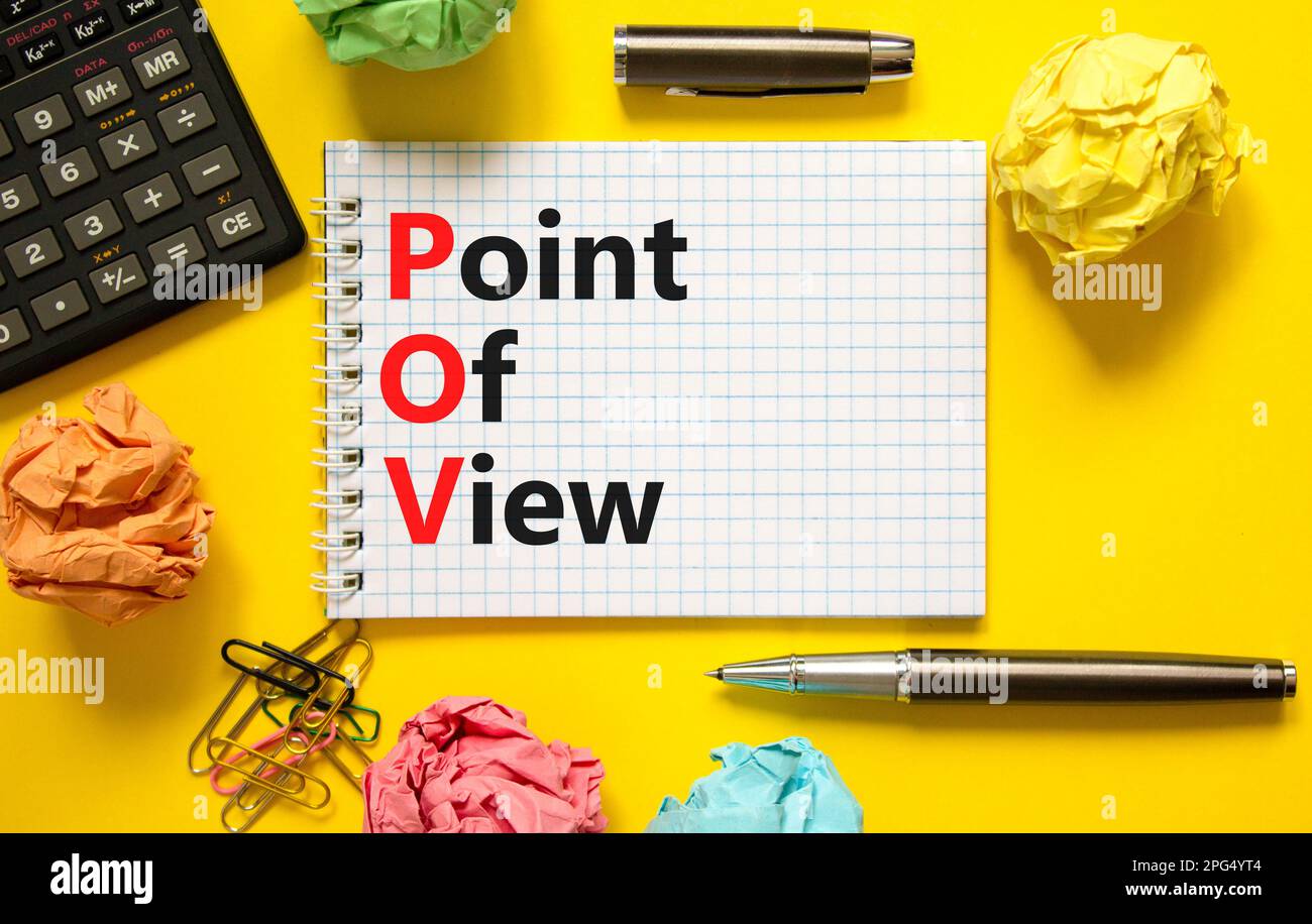 POV point of view symbol. Concept words POV point of view on white note ...