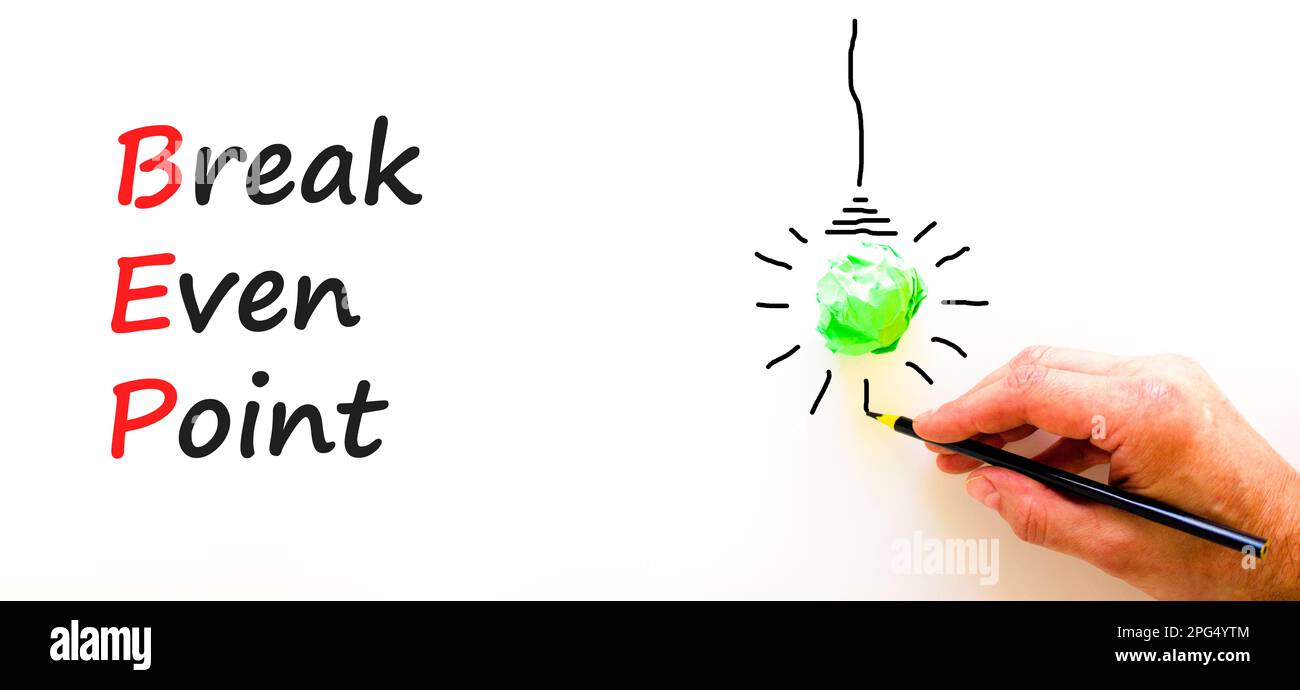 BEP break even point symbol. Concept words BEP break even point on ... BEP break even point symbol. Concept words BEP break even point on ...