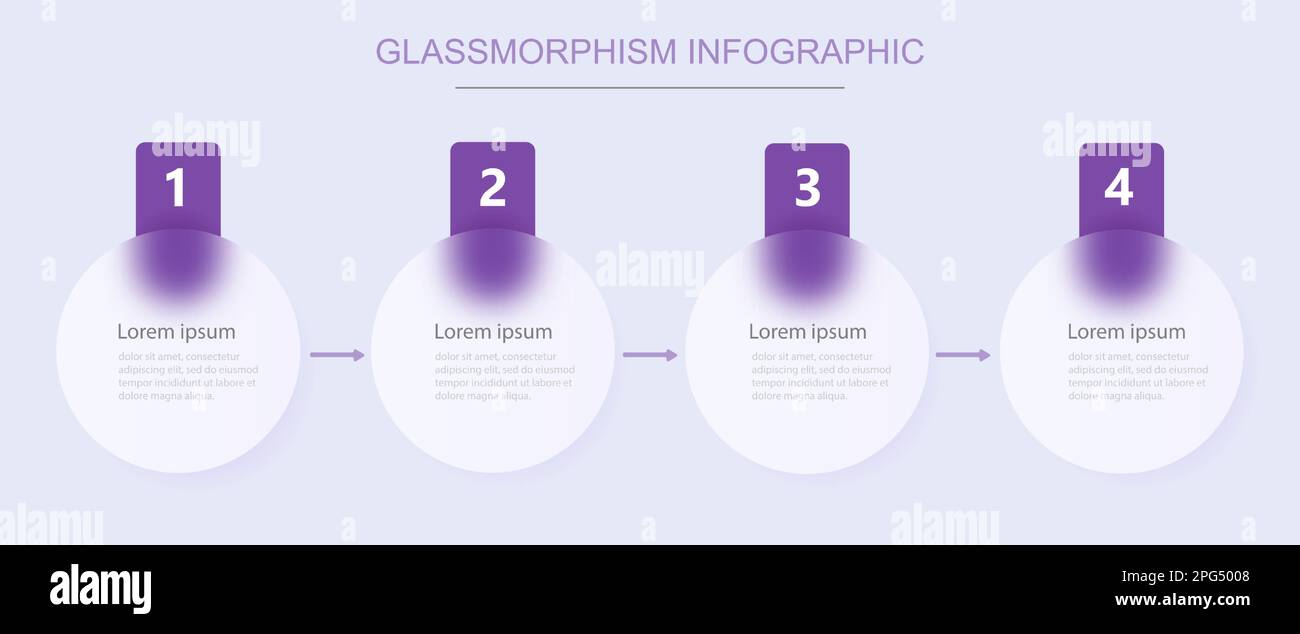 Infographics for 4 options, vector design with realistic frosted glass ...