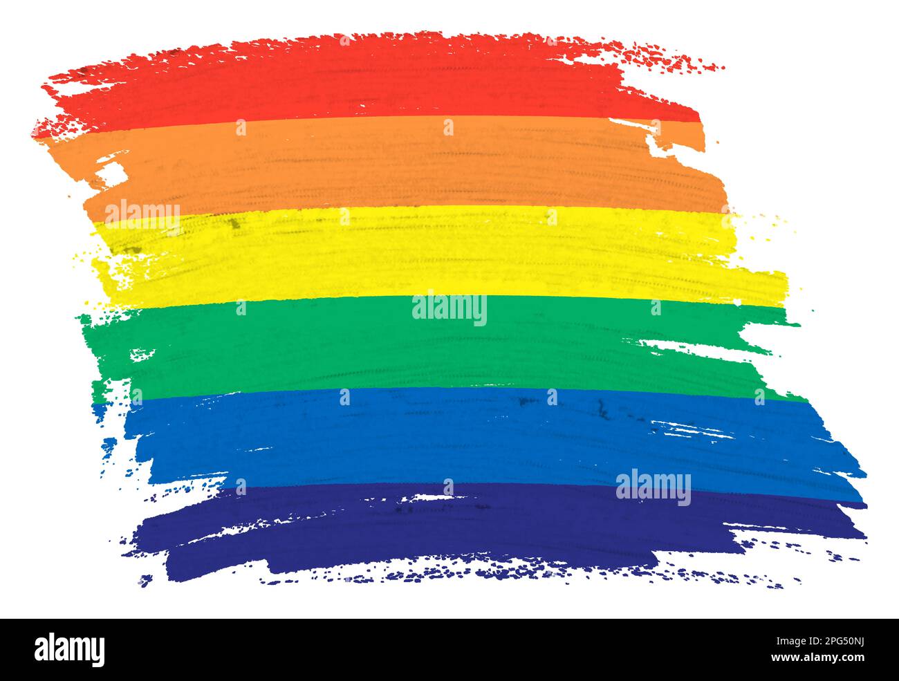 Gay rainbow flag paint splash brushstroke 3d illustration with clipping ...
