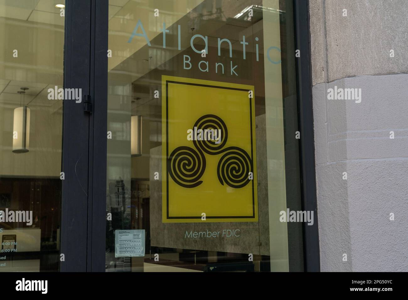 View of Atlantic Bank branch member of Community Bank in New York on ...