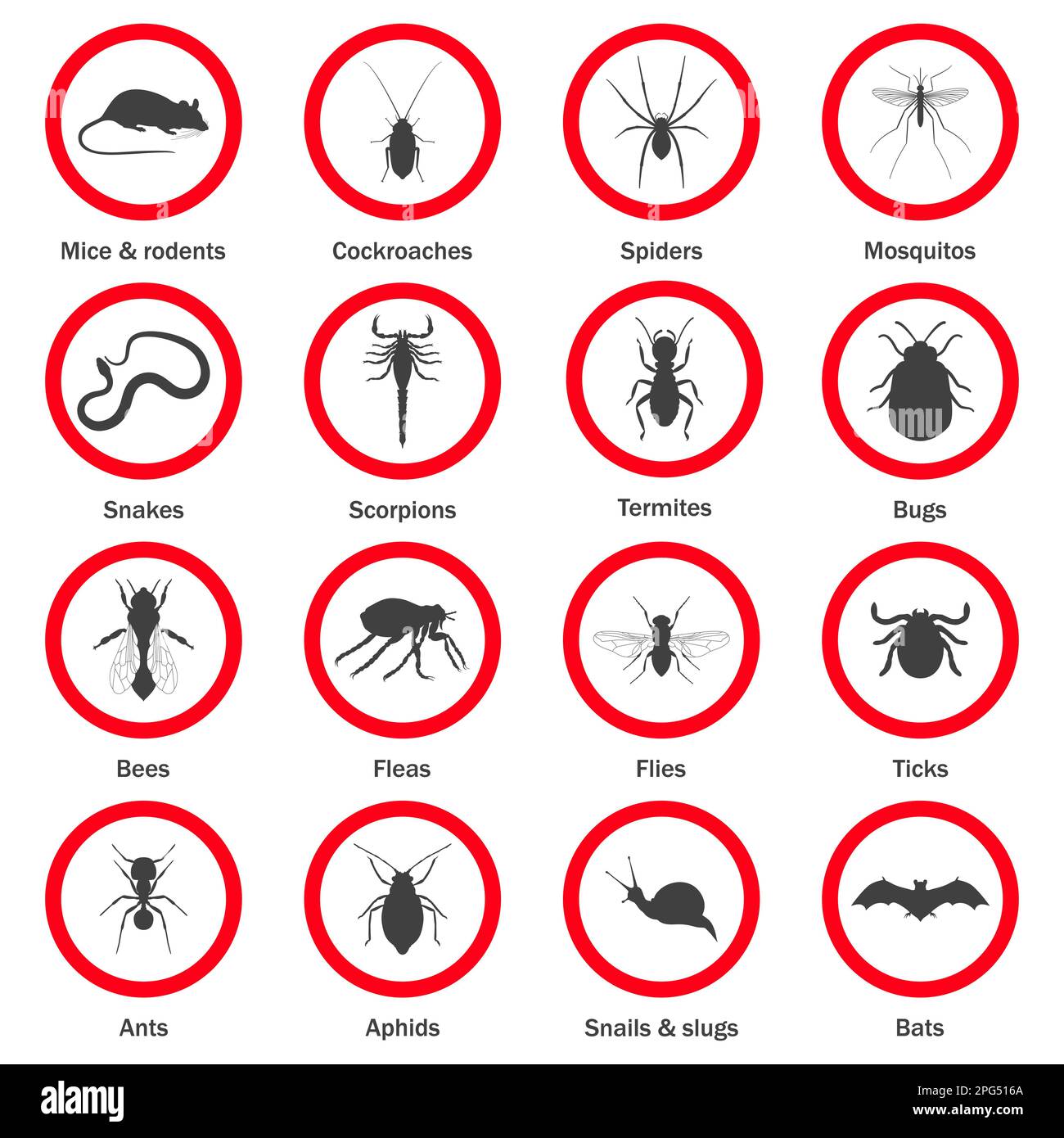 Pest and insect control icons set Stock Vector Image & Art - Alamy