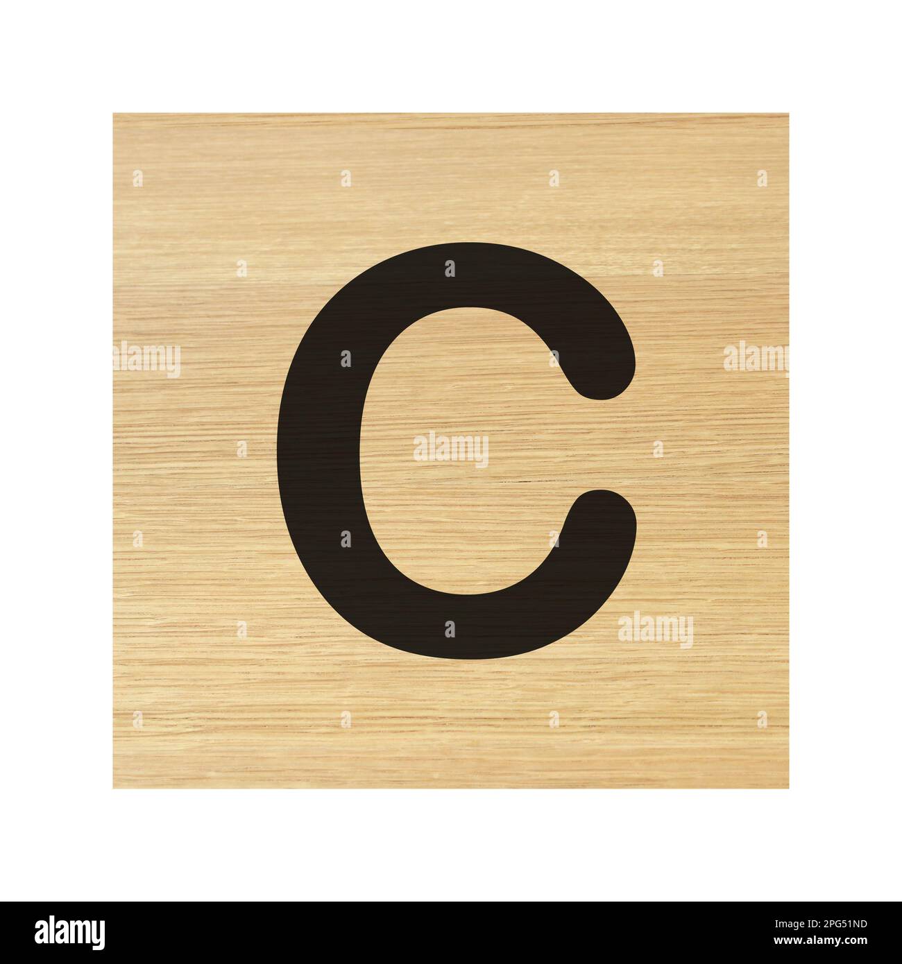 Capital C wood block on white with clipping path Stock Photo - Alamy