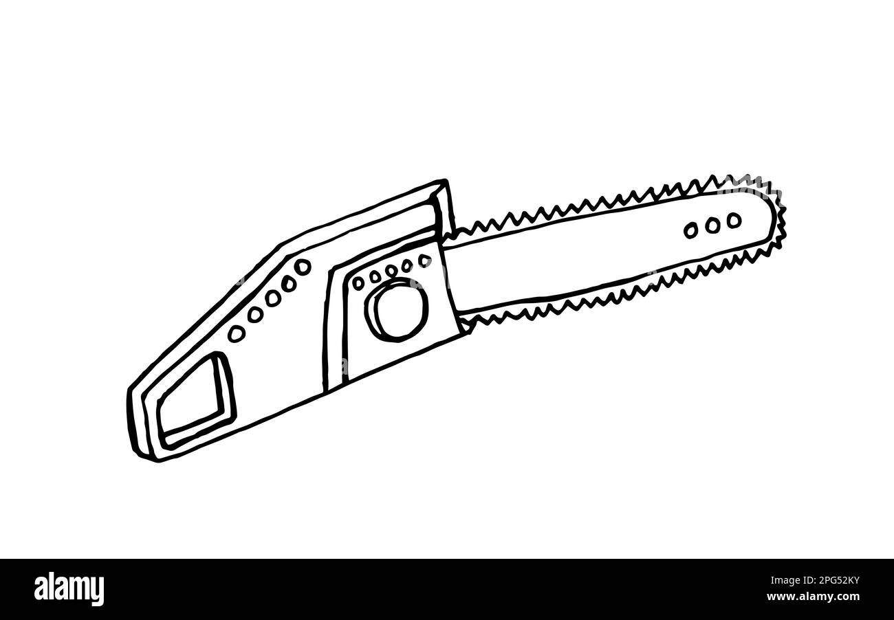 Doodle electric chainsaw illustration Stock Vector Image & Art - Alamy