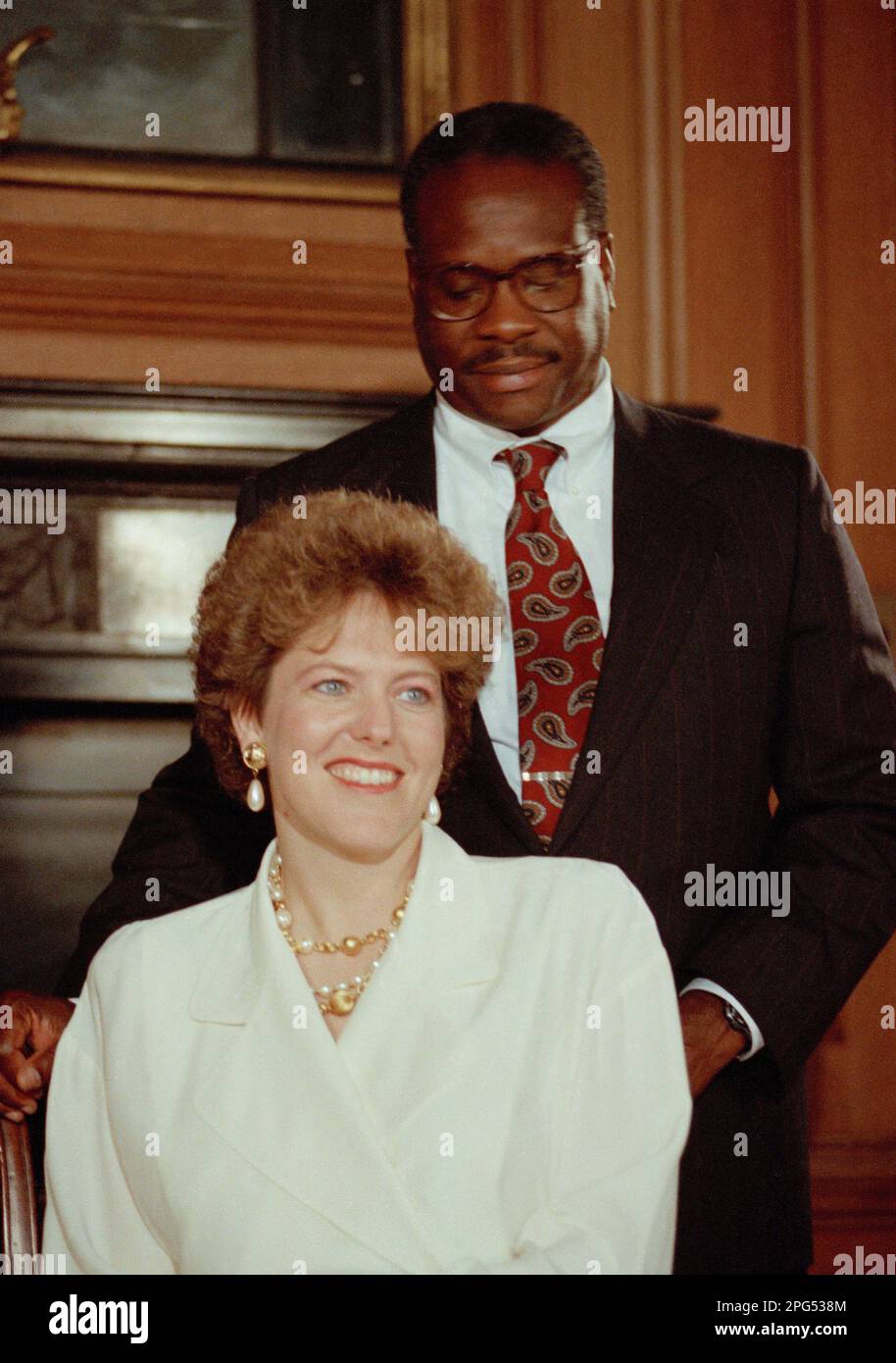 Supreme Court Justice Clarence Thomas and his wife, Virginia Supreme Court Justice Clarence Thomas and his wife, Virginia
