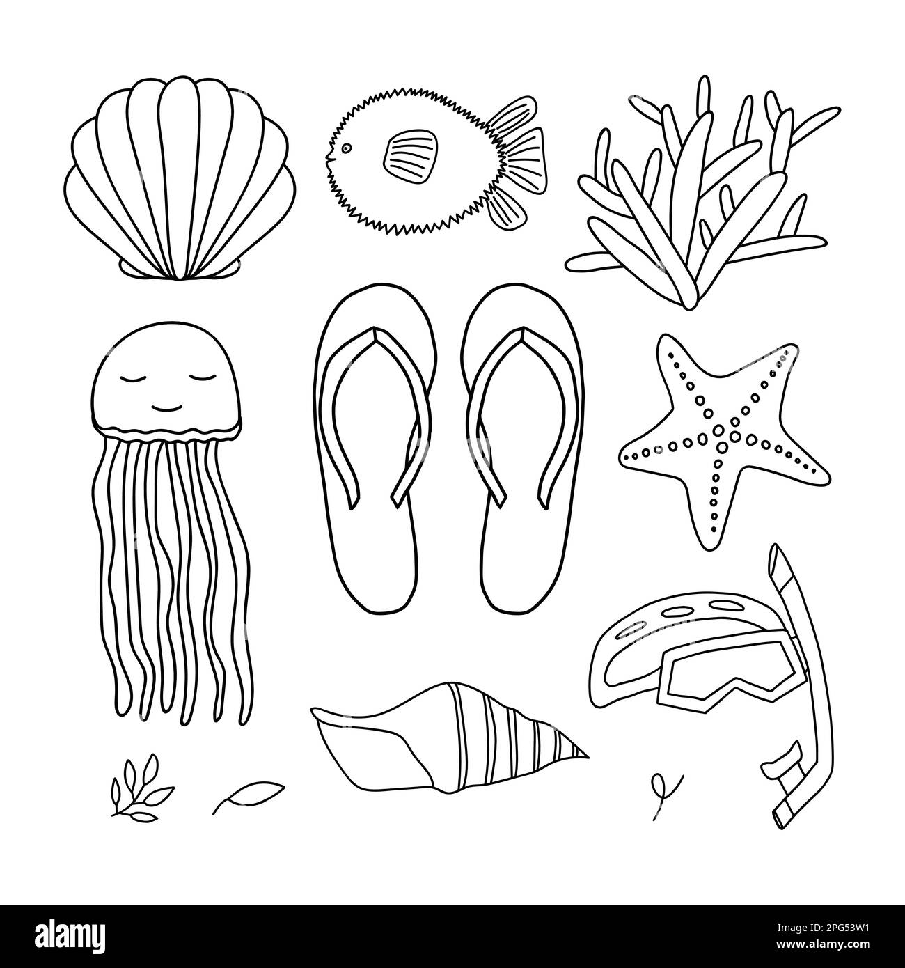 Summer doodle stickers set Stock Vector Image & Art - Alamy