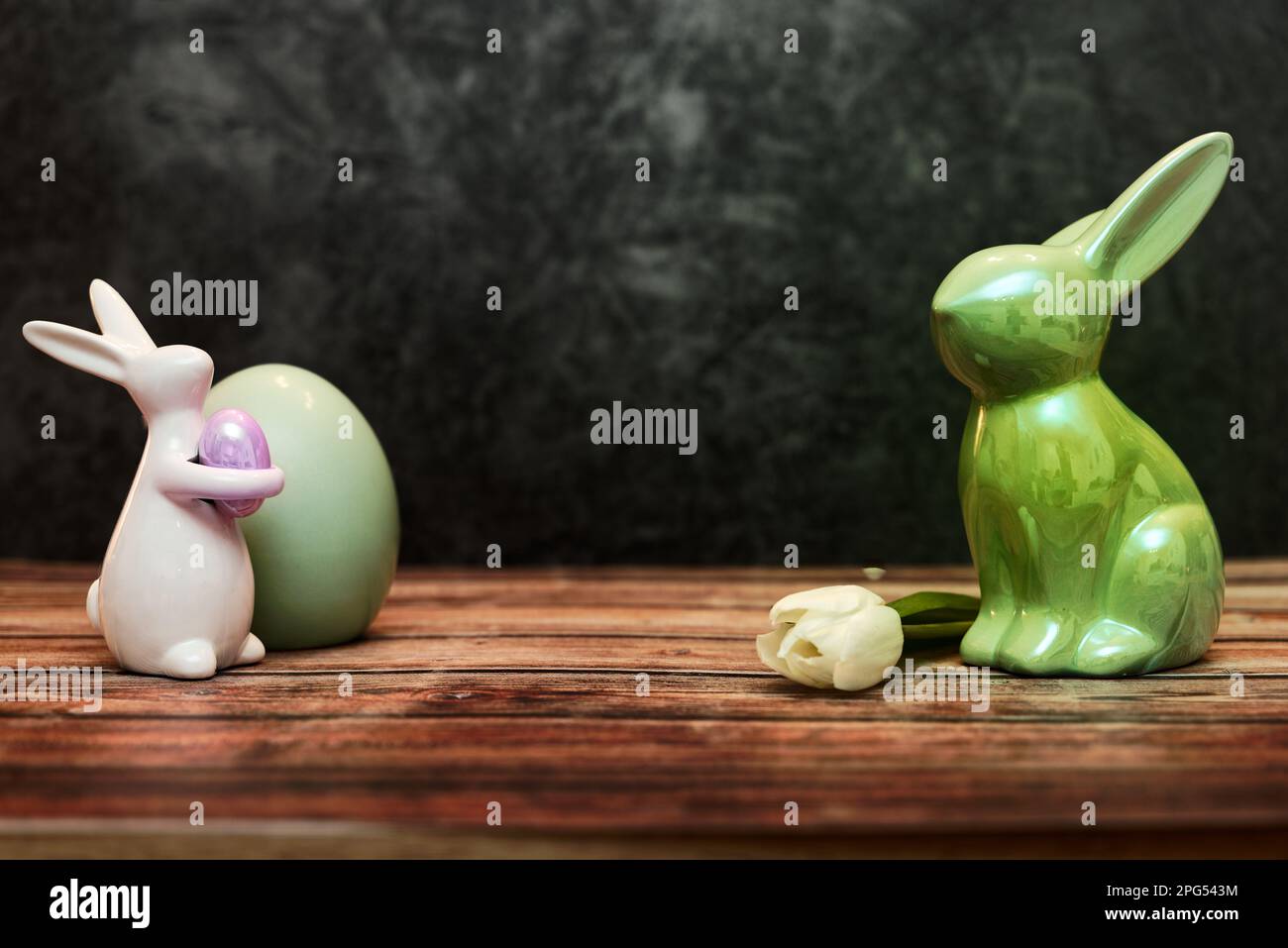 Happy Easter. Congratulatory easter background. Easter bunnys egg and ...