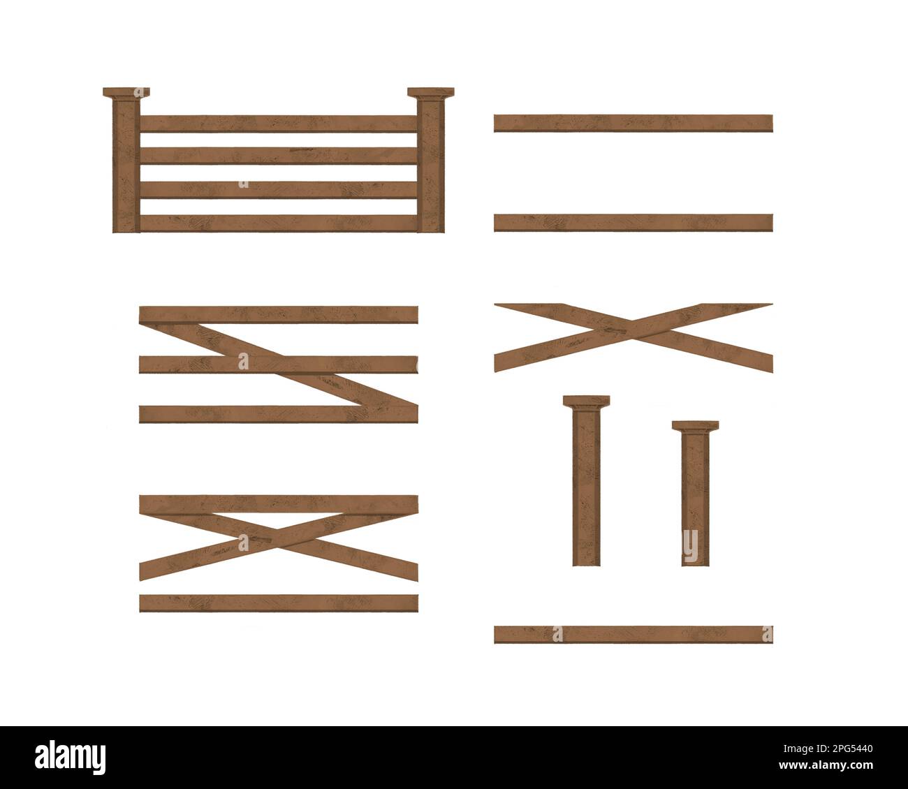 Fence made wooden stakes Cut Out Stock Images & Pictures - Alamy