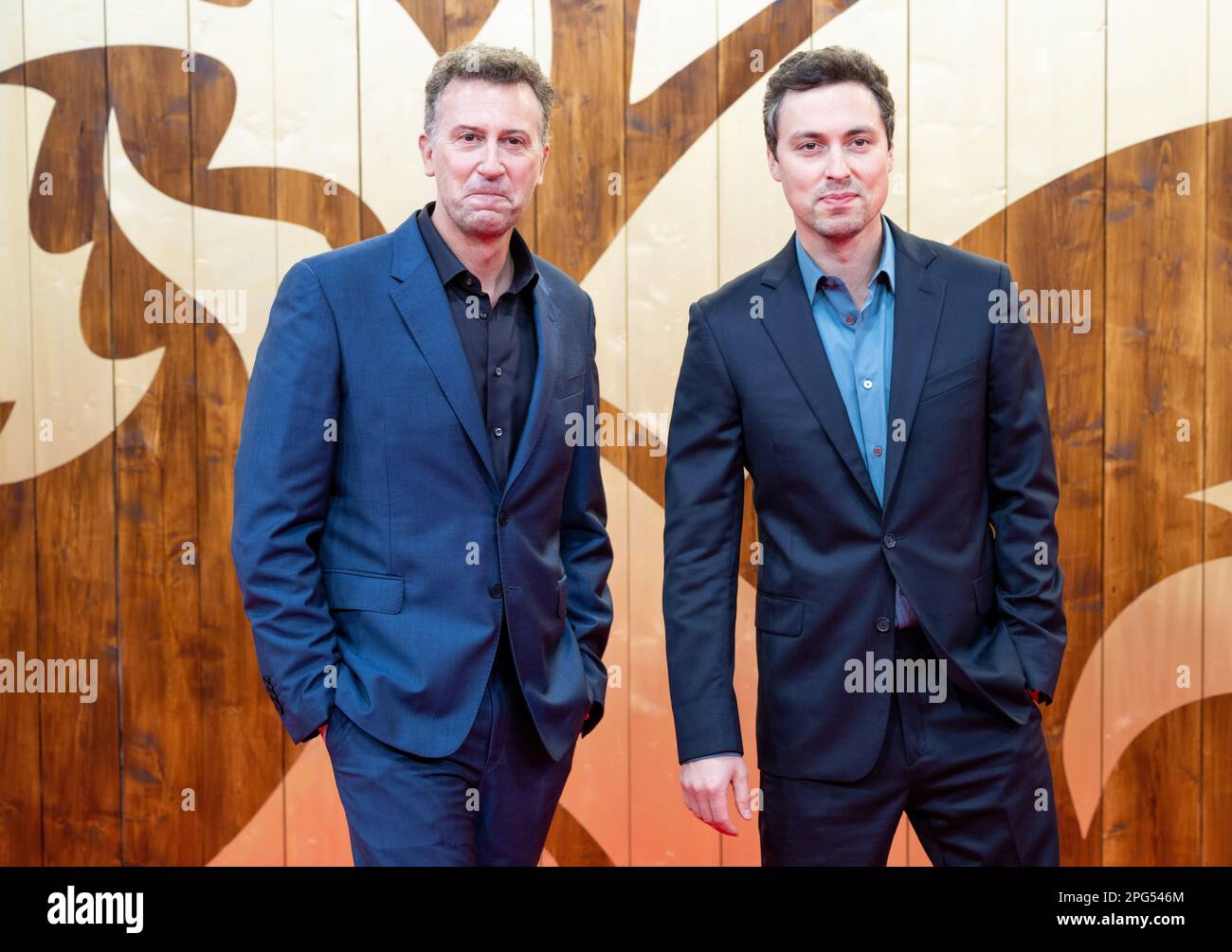 Berlin, Germany. 20th Mar, 2023. Directors Jonathan Goldstein (l) and ...