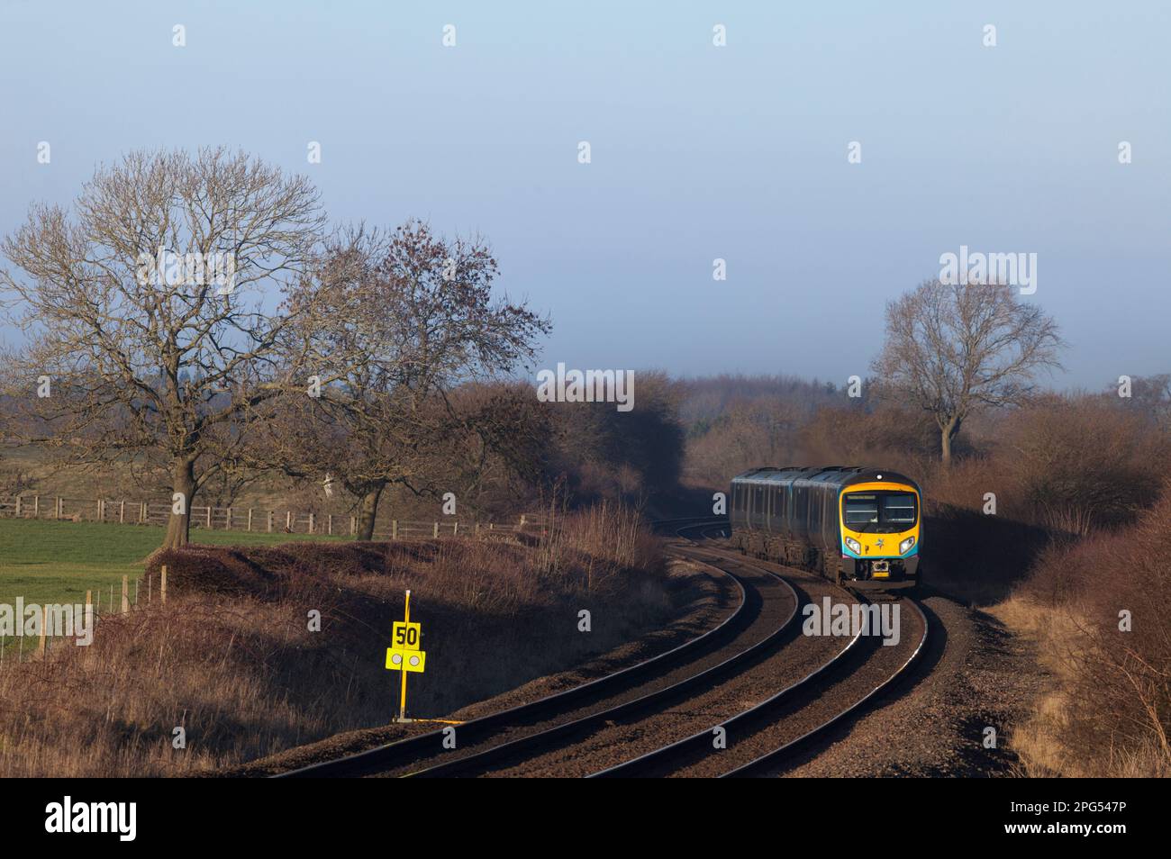 First Transpennine Express Siemens class 85 train passing the Yorkshire ...