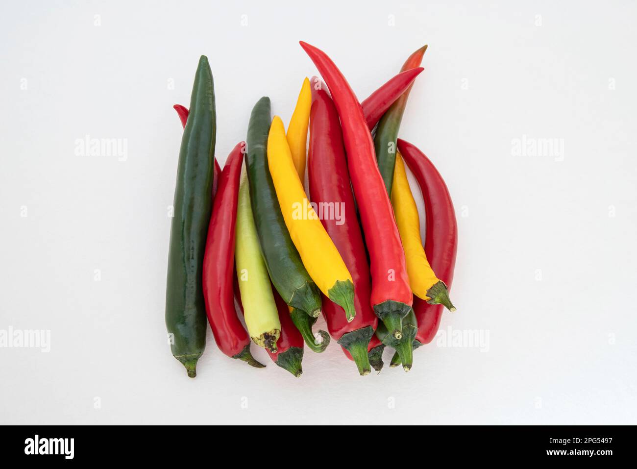 Close-up of different coloured chillies Stock Photo - Alamy