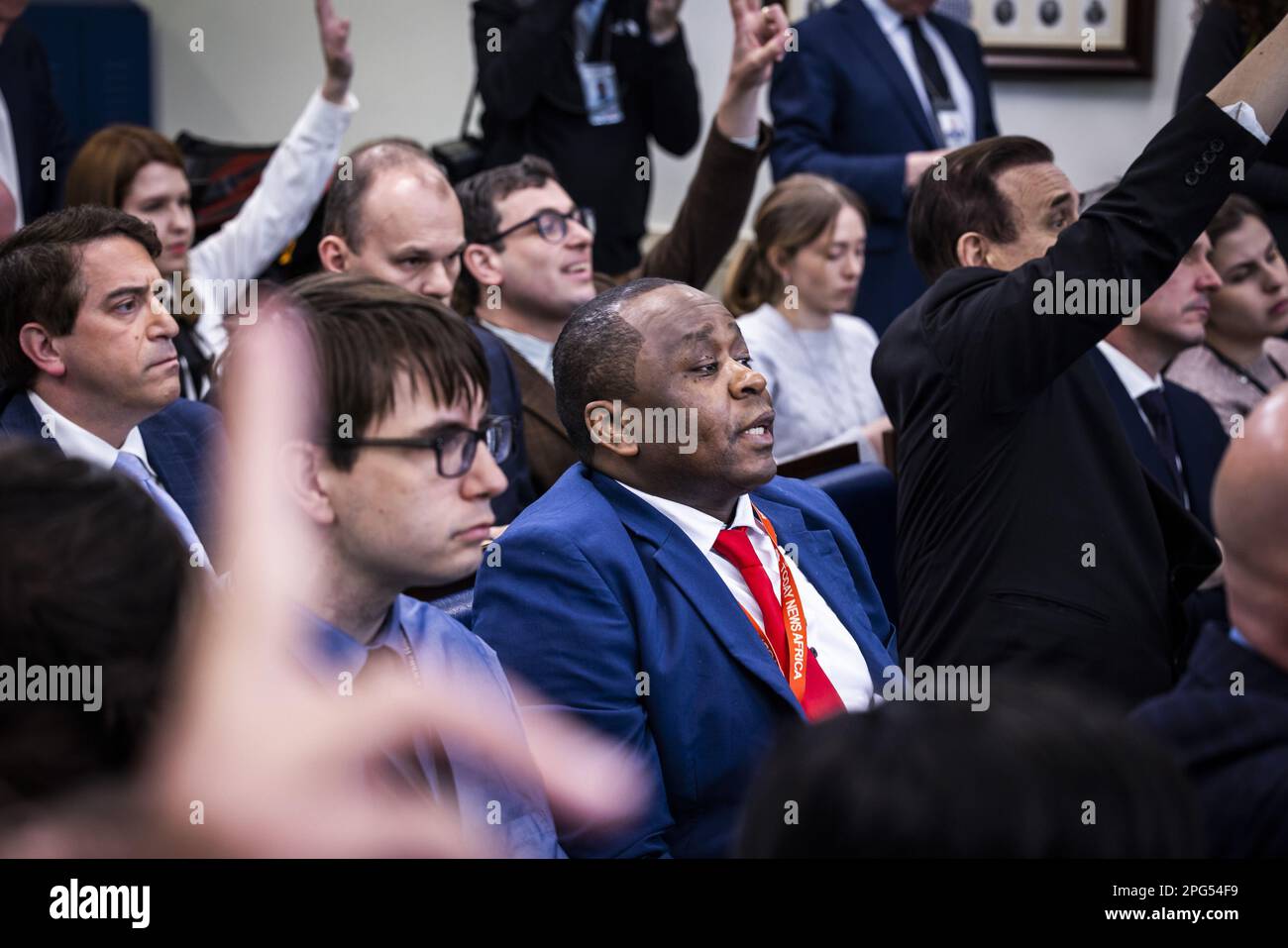 Washington, United States. 20th Mar, 2023. Today Africa News journalist ...