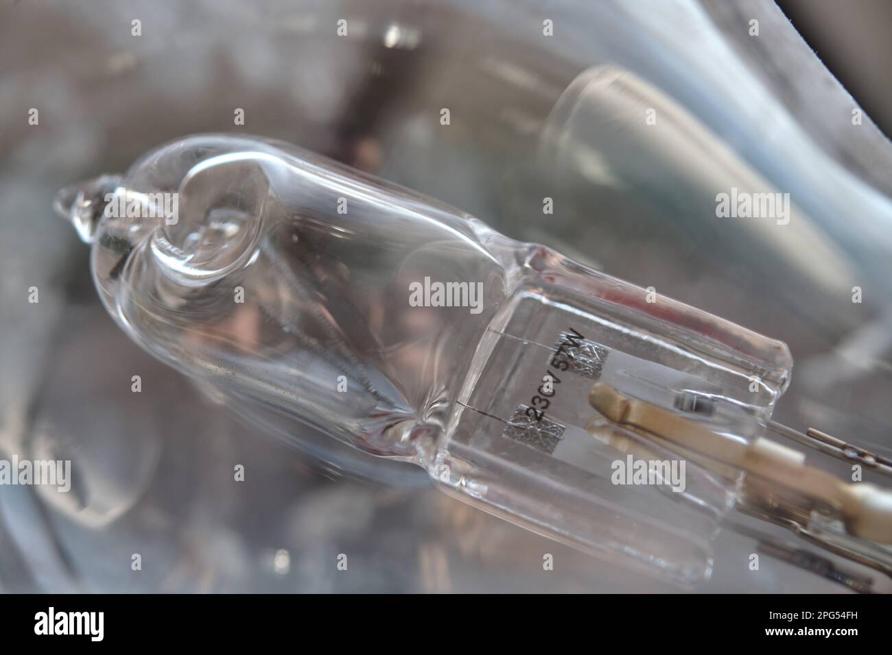 Close-up of a burned-out malfunctioning incandescent light bulb with ...