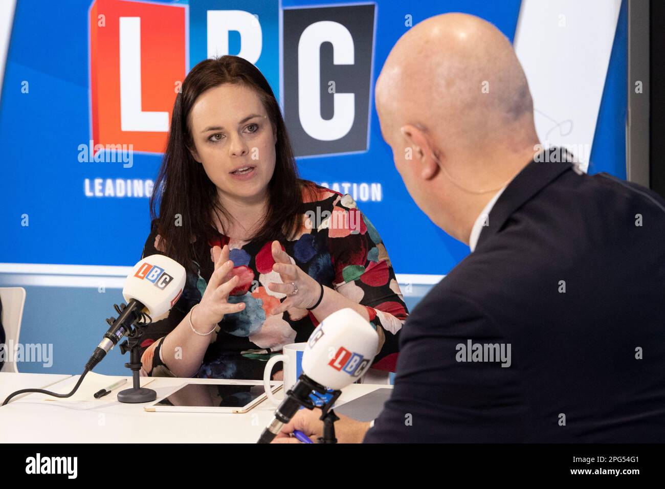 LBC presenter, Iain Dale and Kate Forbes, during a SNP leadership ...
