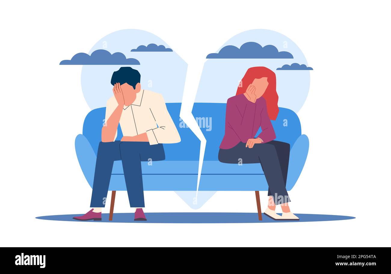 Concept of divorce, couple disagreement, relationship problems. Man and ...