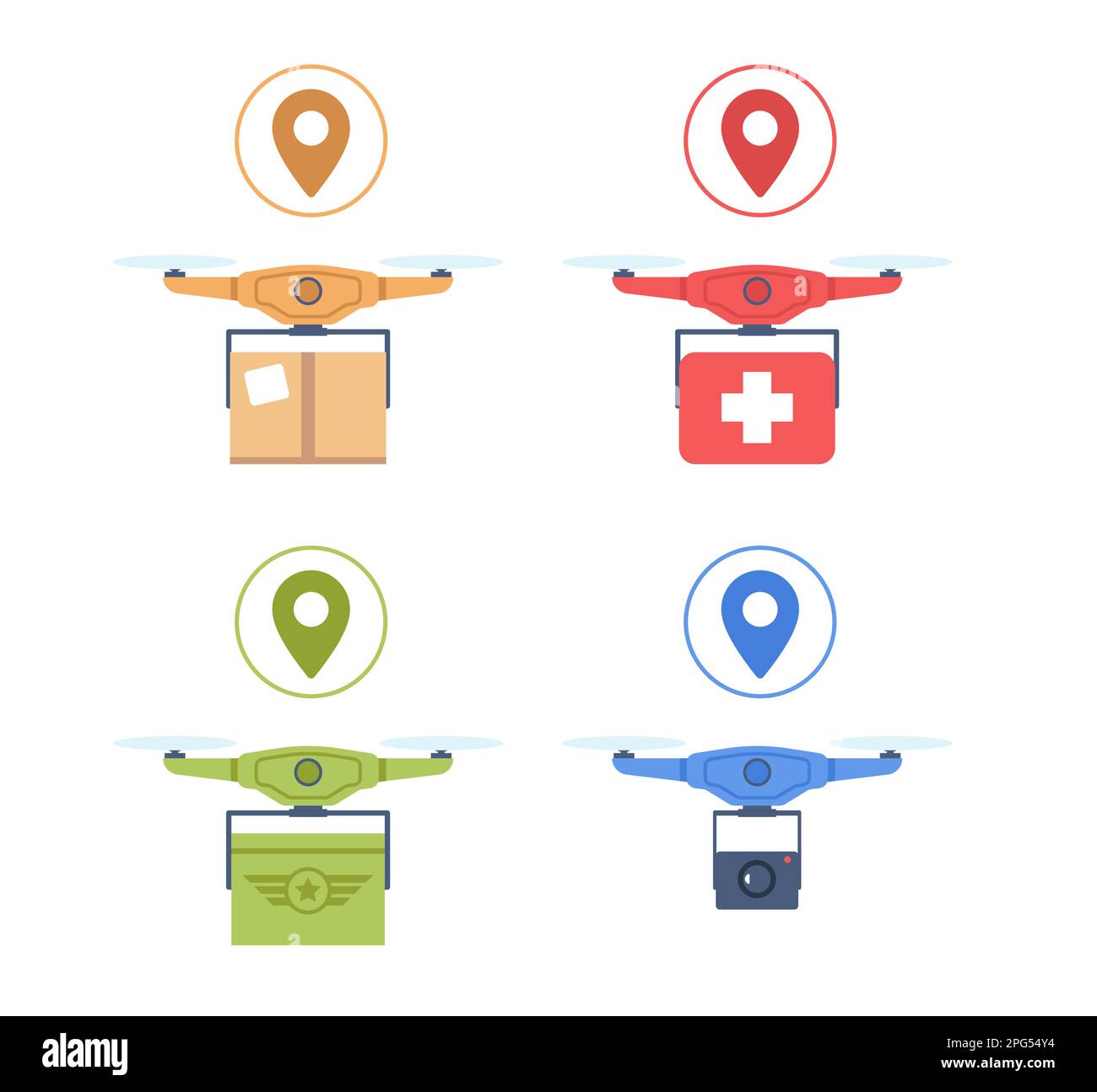 Drones for different purposes surveillance, delivery, medical and ...