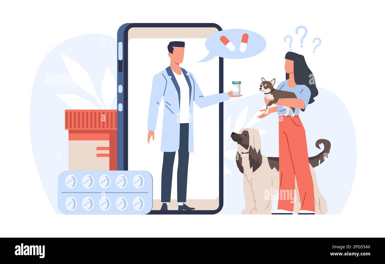 Girl uses online vet services and talks to veterinarian about treating ...