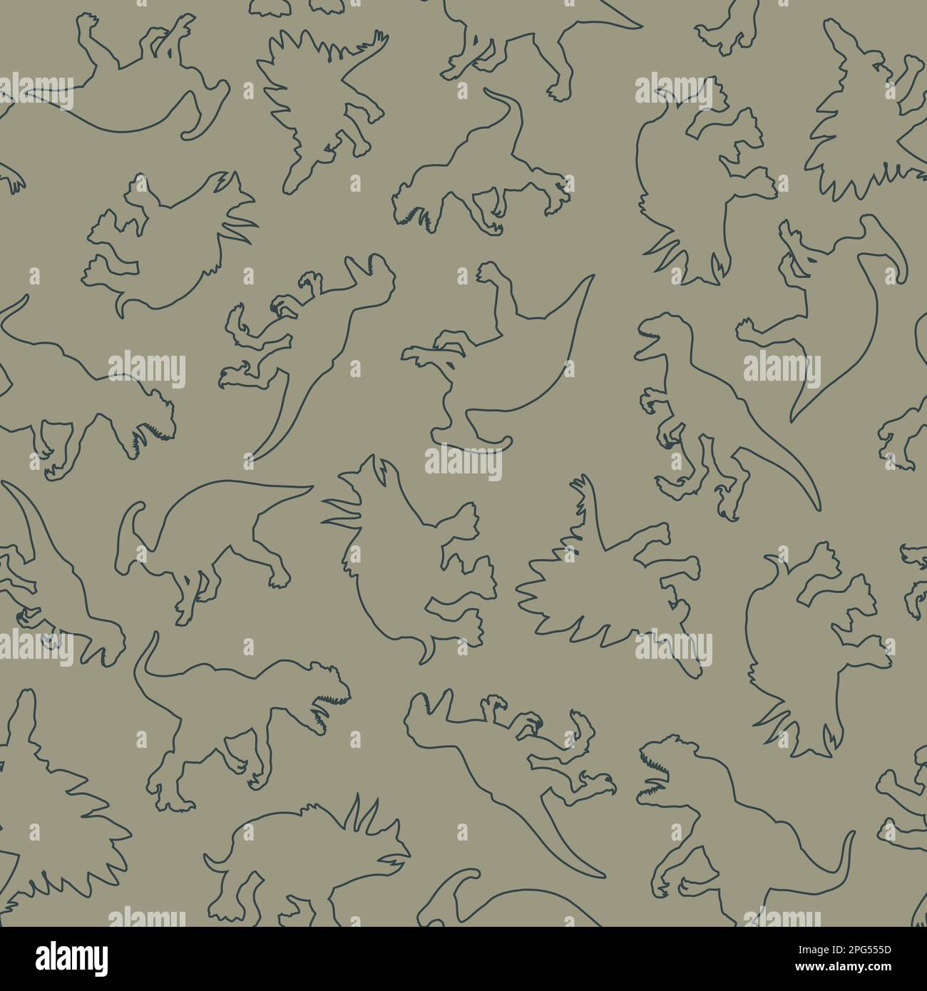 Dinosaur pattern in linear style for print and decoration. Vector ...