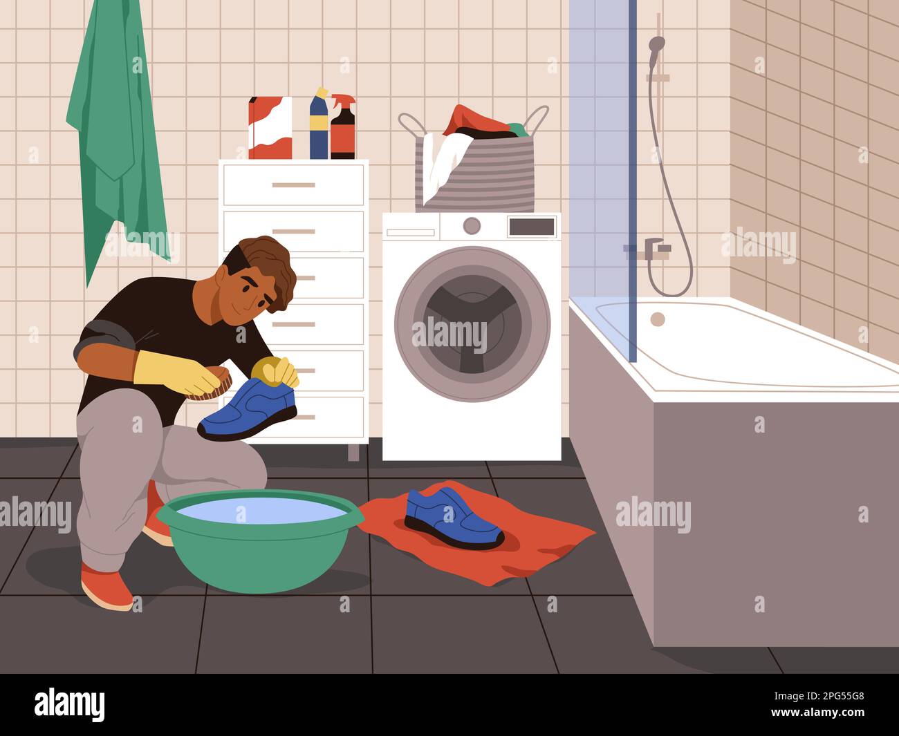 Cleaning feet Stock Vector Images - Alamy